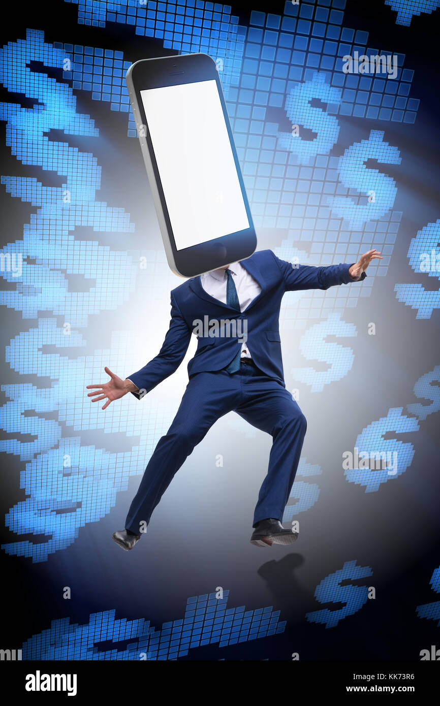 Mobile phone zombie under the influence of smartphone Stock Photo - Alamy