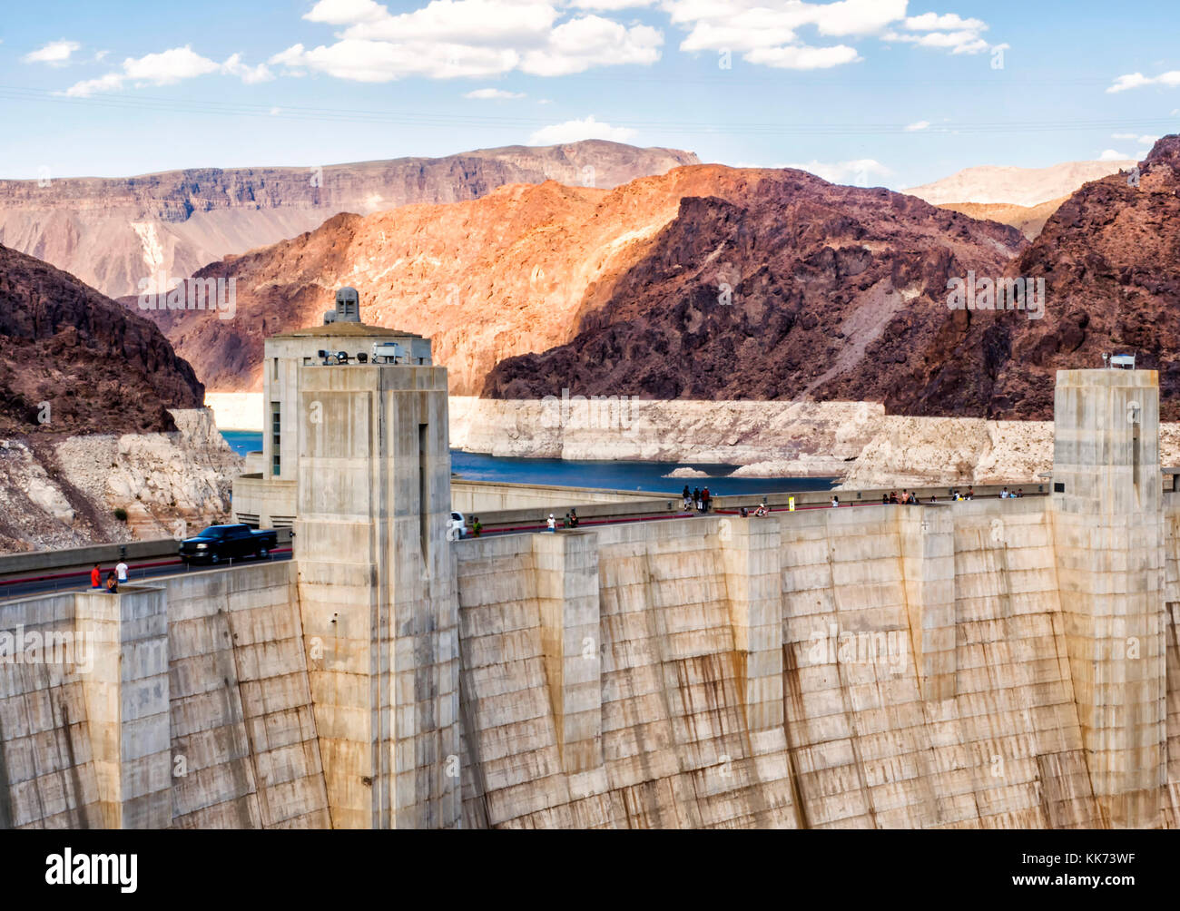 Hoover Dam Towers on the Lake Mead - Arizona, AZ, USA Stock Photo - Alamy