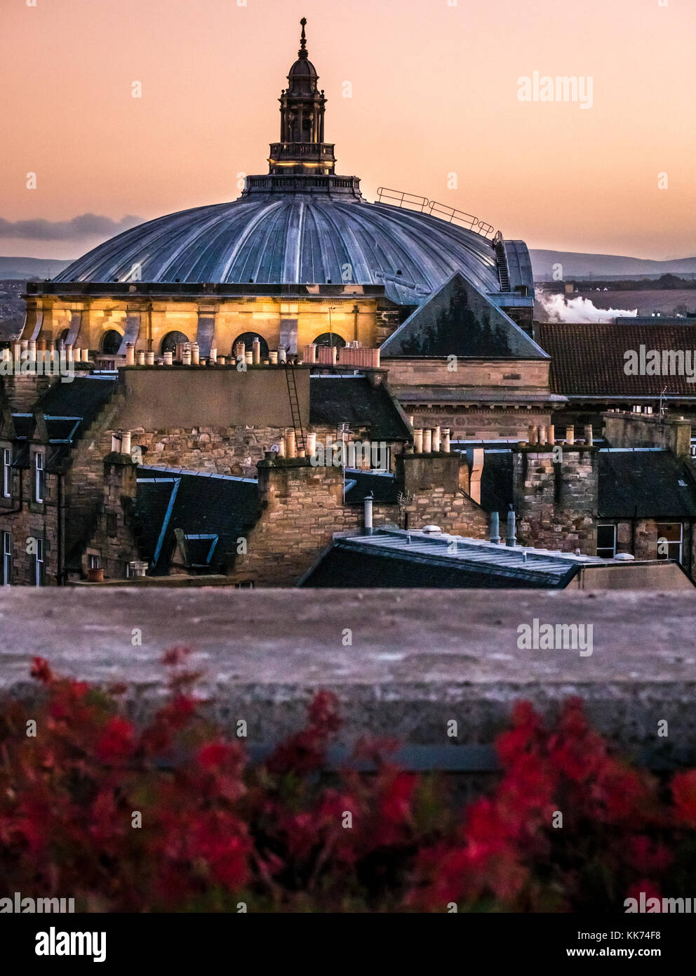 Sunset view of roof dome of Victorian McEwan Hall, University of ...