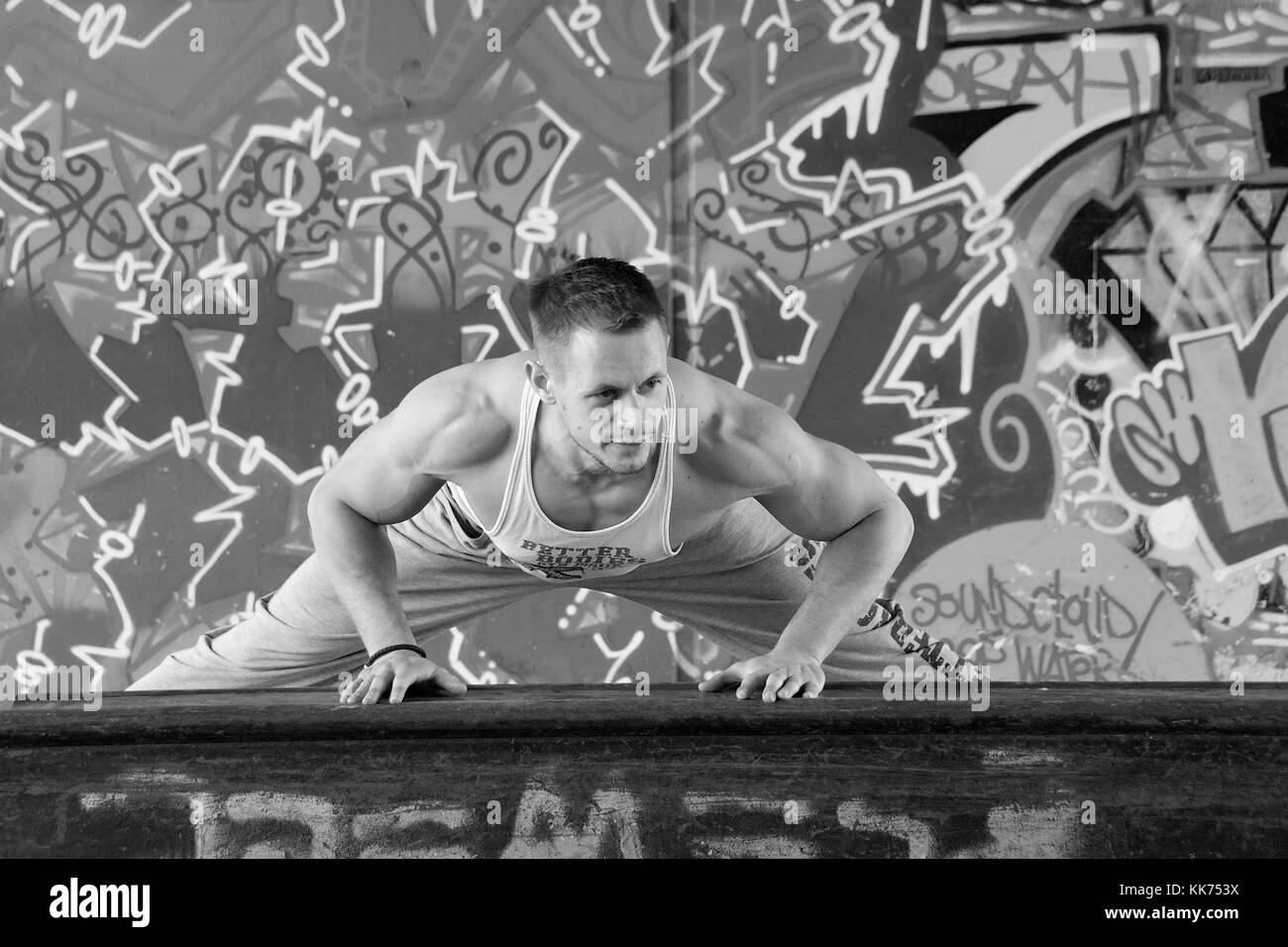 White male exercises in Black and White Stock Photos & Images - Alamy