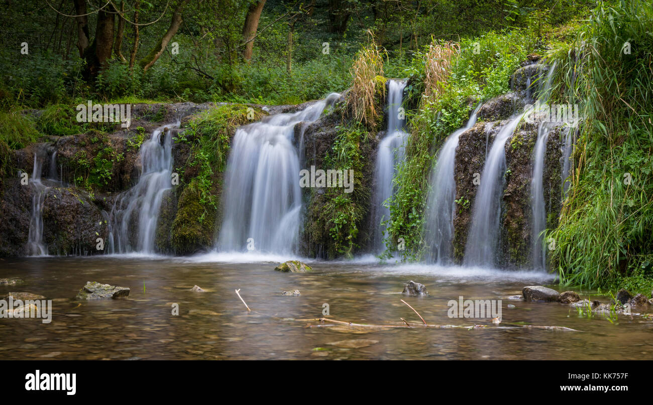 Long Exposure of a Small Waterfall on the River Lathkill, Lathkill Dale ...