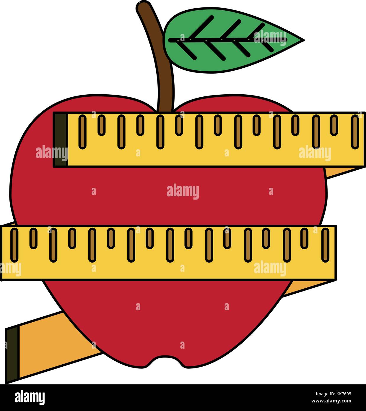 Apple with measurement tape Stock Vector Image & Art - Alamy