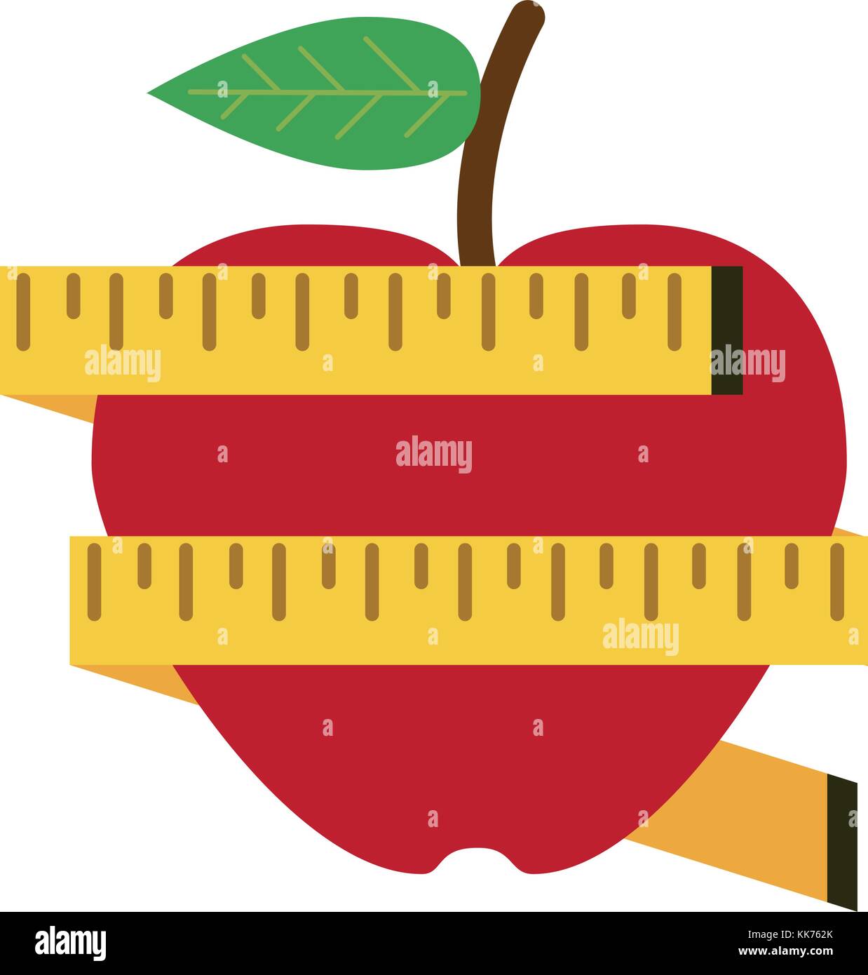 Apple with measurement tape Stock Vector Image & Art - Alamy