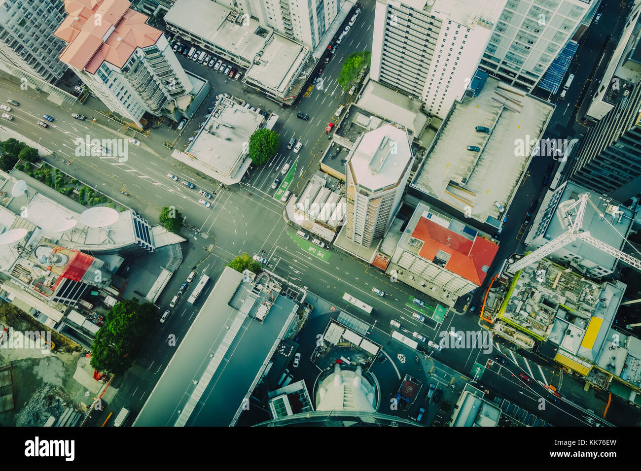 Auckland city. Buildings aerial top view, New Zealand Stock Photo - Alamy