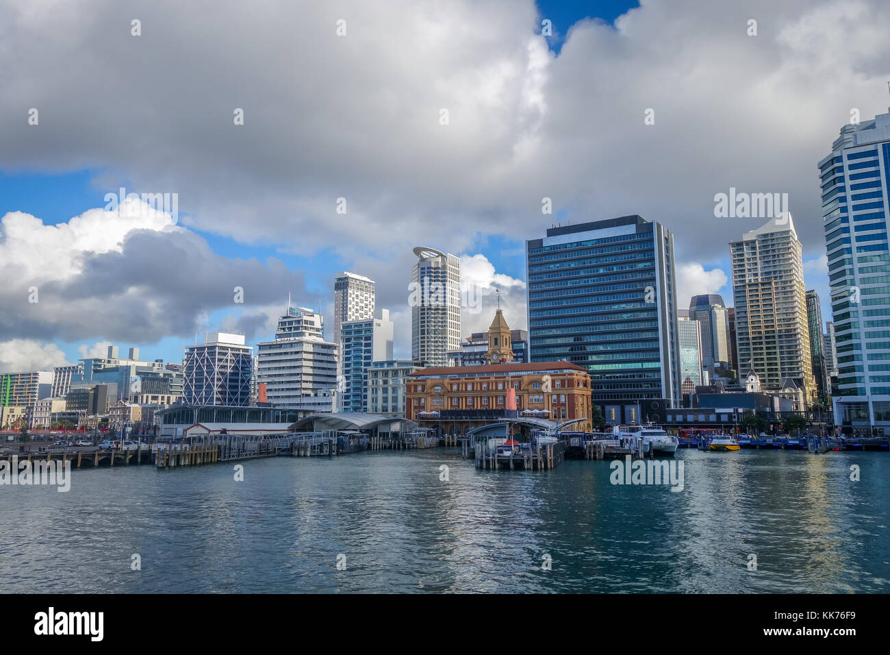 Auckland city center view from the sea, New Zealand Stock Photo - Alamy