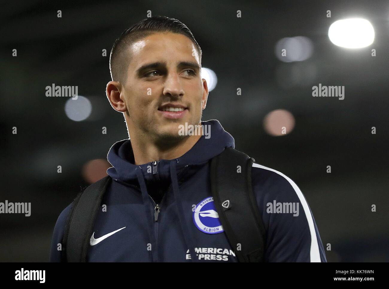 Brighton & Hove Albion's Anthony Knockaert arrives for the Premier ...