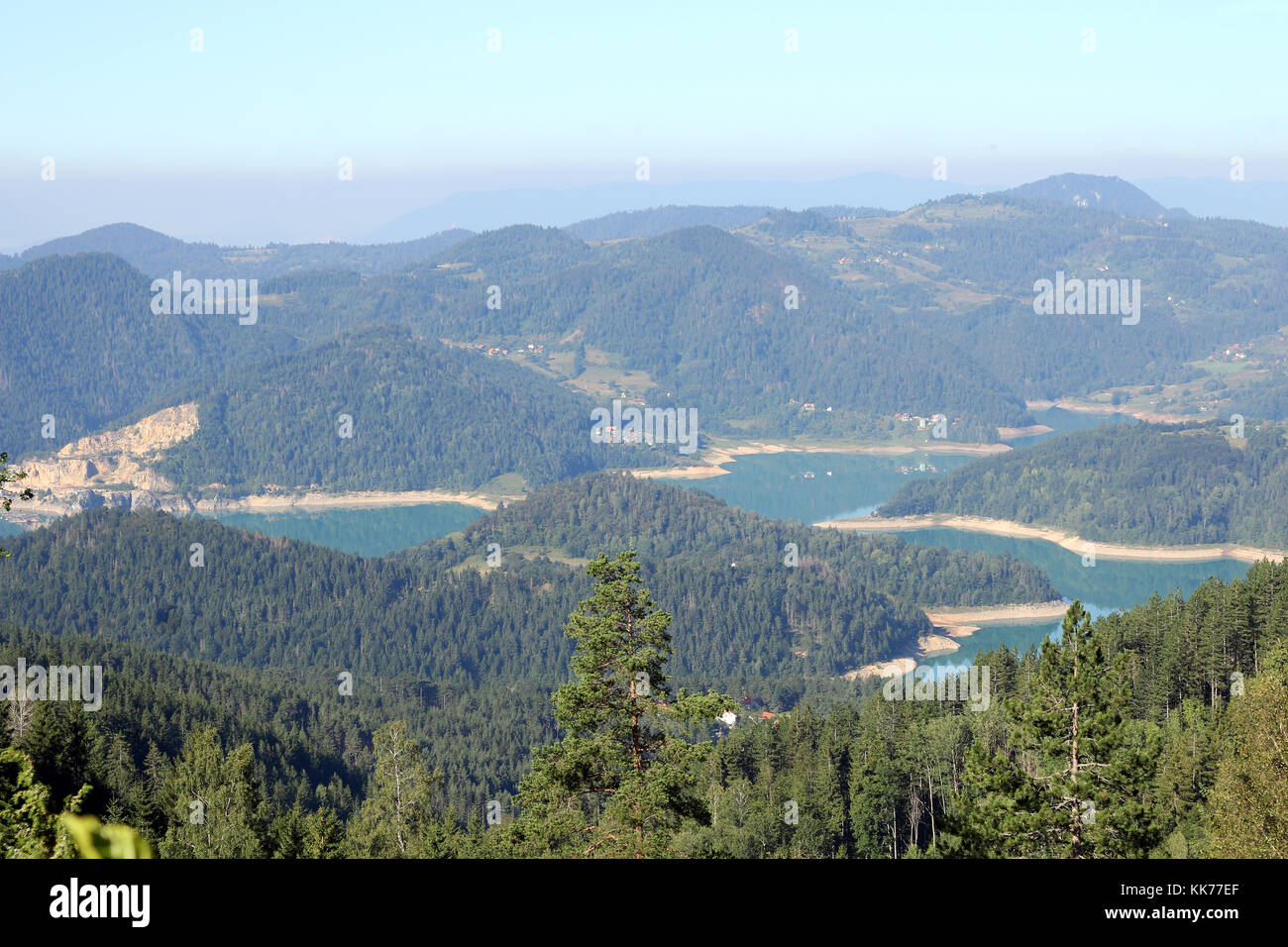 Zaovine lake Tara mountain landscape Serbia Stock Photo - Alamy