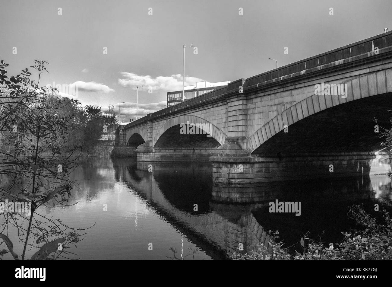 GLASGOW, SCOTLAND - OCTOBER 29 2017: A black and white side view of the ...