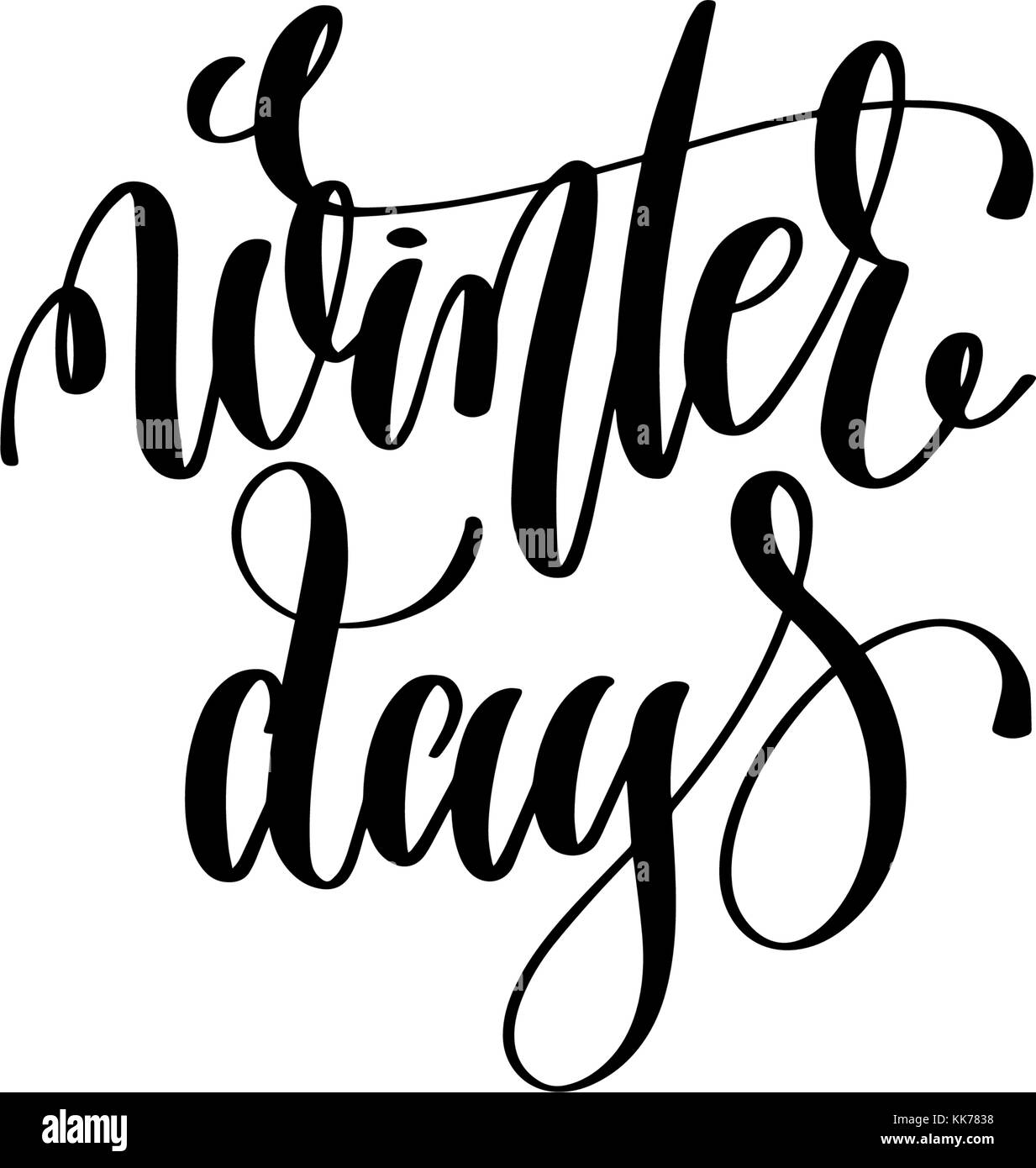 winter days - ink hand lettering inscription to poster Stock Vector ...