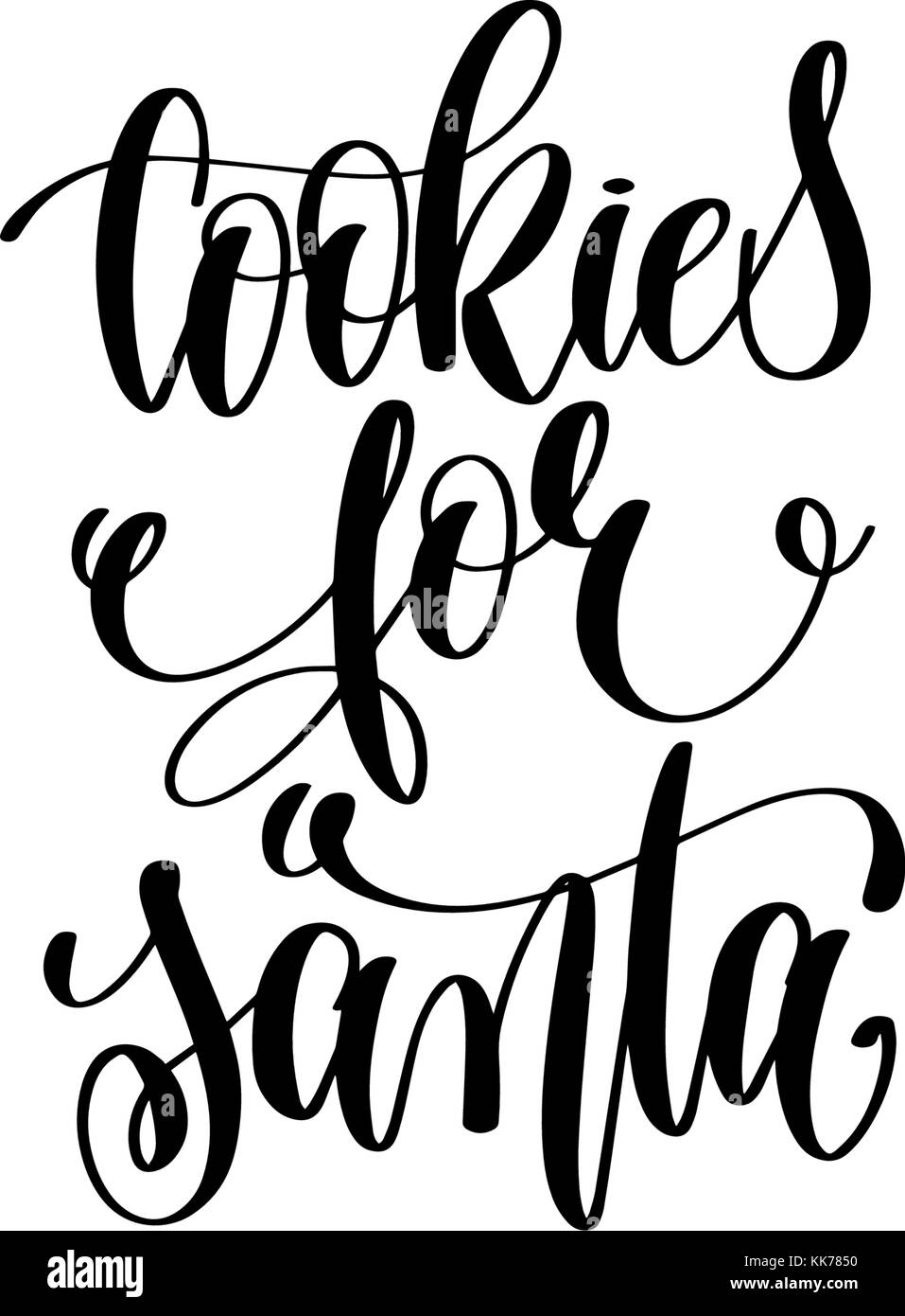 cookies for santa - hand lettering inscription to winter holiday Stock ...