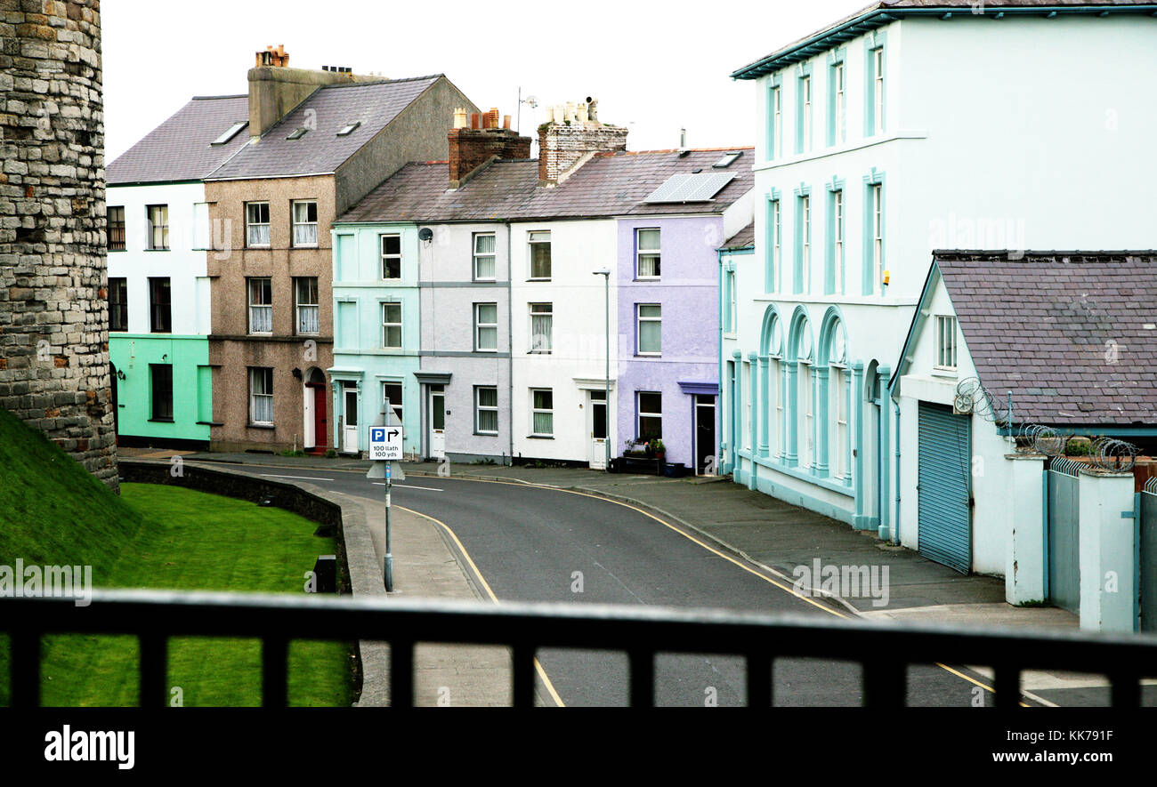 Wales, UK, United Kingdom street and village scenes with historical ...