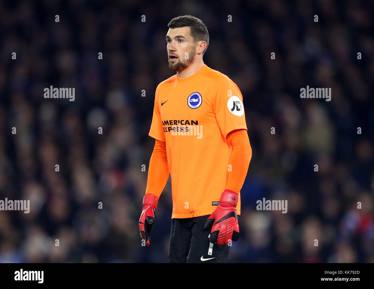 Brighton & Hove Albion goalkeeper Mathew Ryan during the Premier League ...