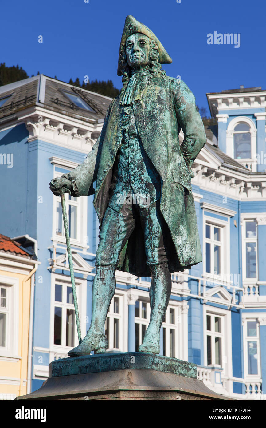 Statue of Holberg in Bergen, Norway Stock Photo - Alamy