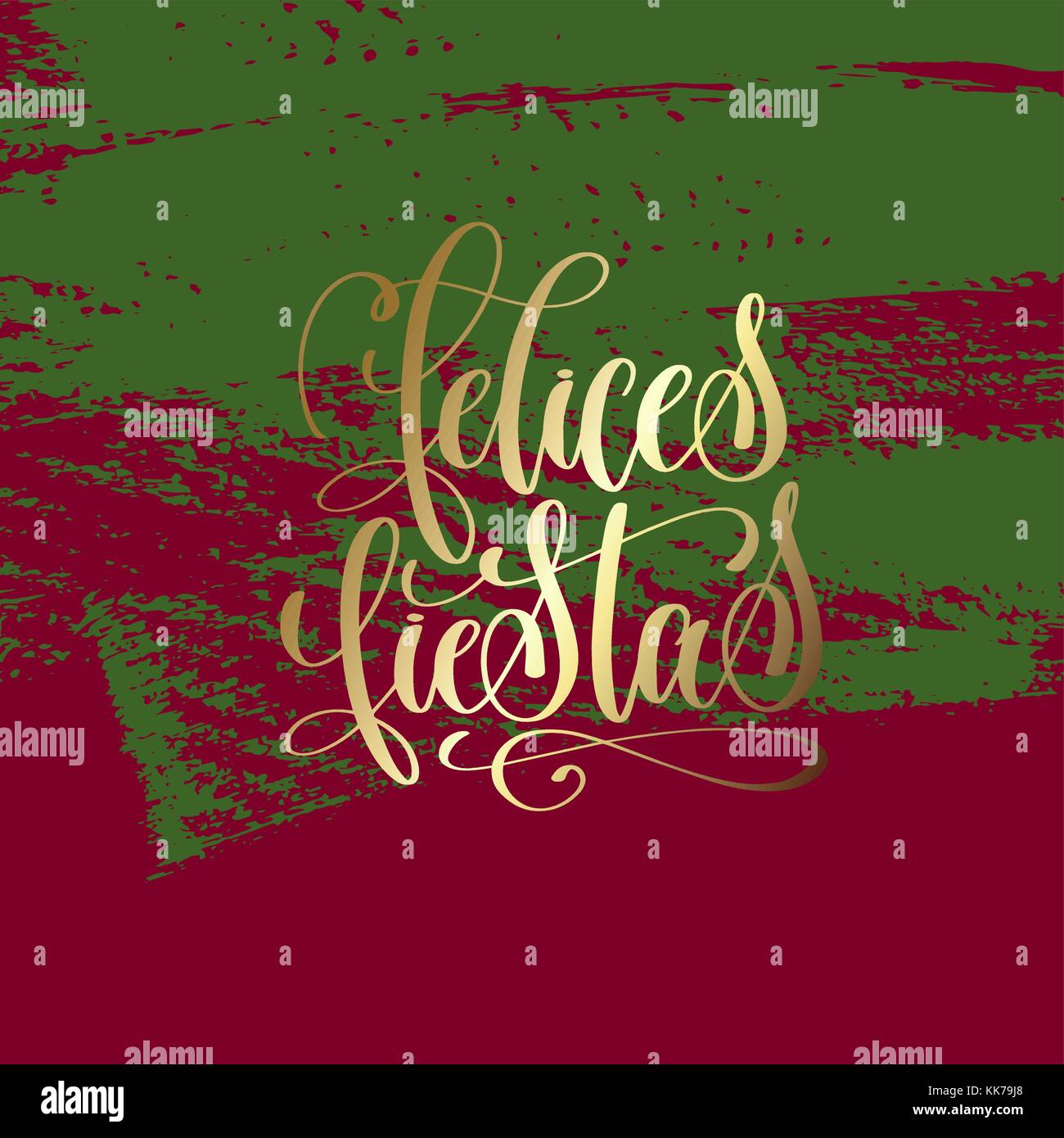 felices fiestas - happy holidays in spanish gold hand lettering Stock ...