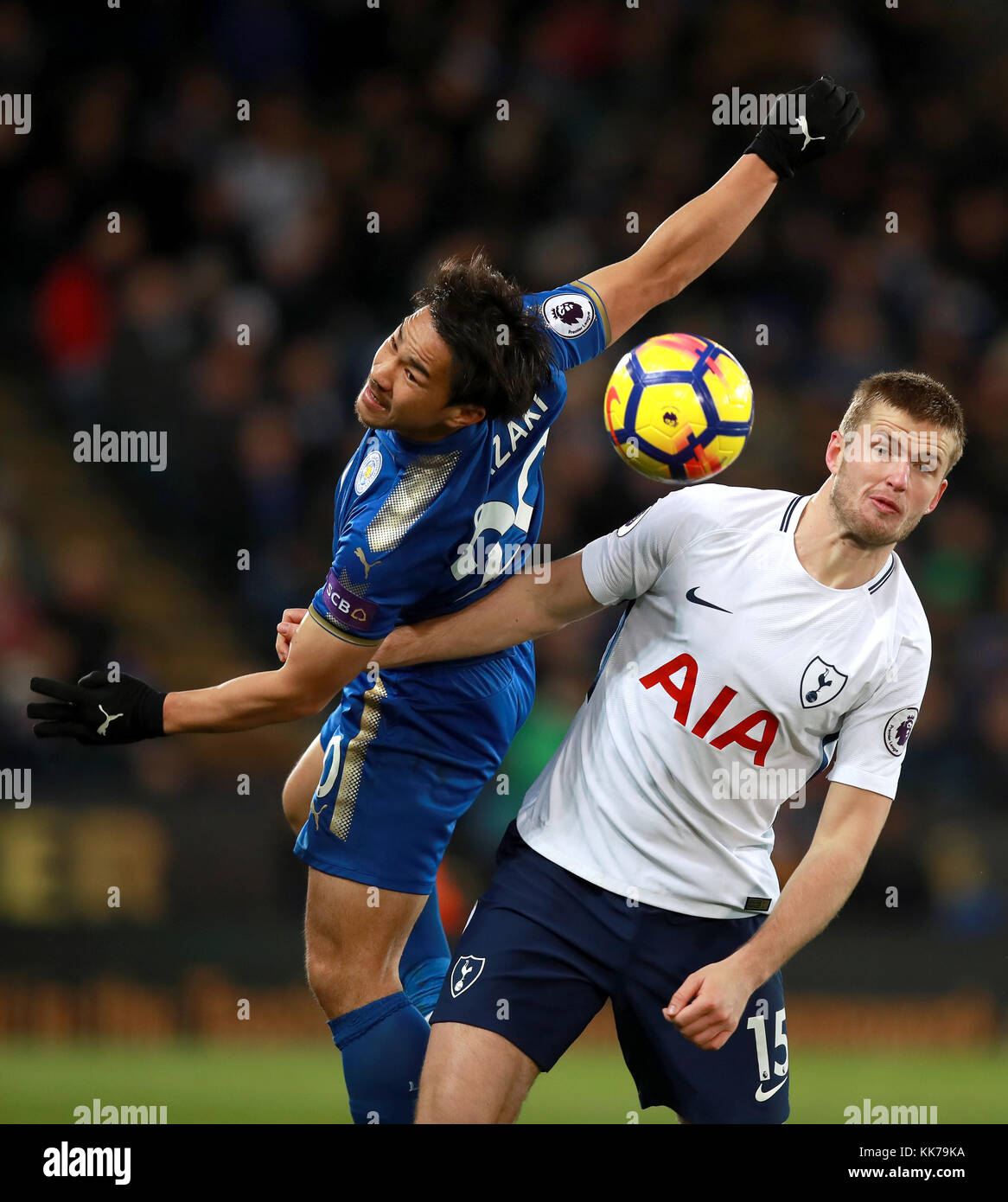 Leicester City's Shinji Okazaki (left) and Tottenham Hotspur's Eric ...