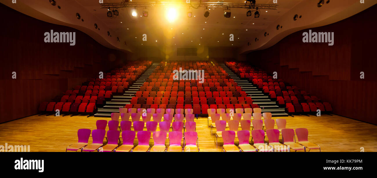 Concert hall interior perspective view, nobody inside Stock Photo - Alamy