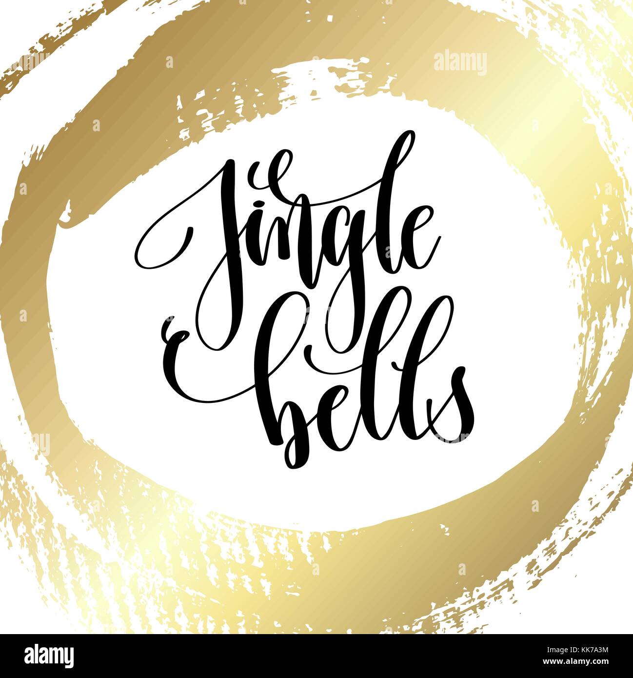 jingle bells - hand lettering quote to winter holiday design Stock ...