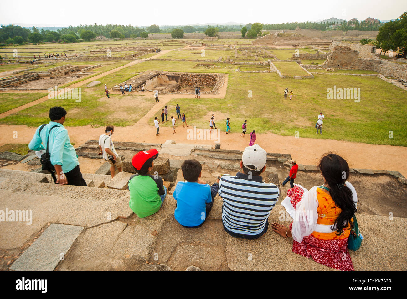 Empty pool-amphitheatre Pushkarani in Hampi, Karnataka, India Stock ...