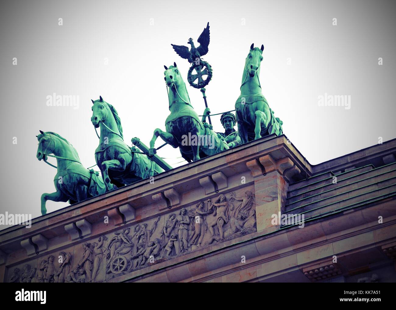 Berlin Germany Ancient Brandenburg Door with the quadriga symbol of the ...
