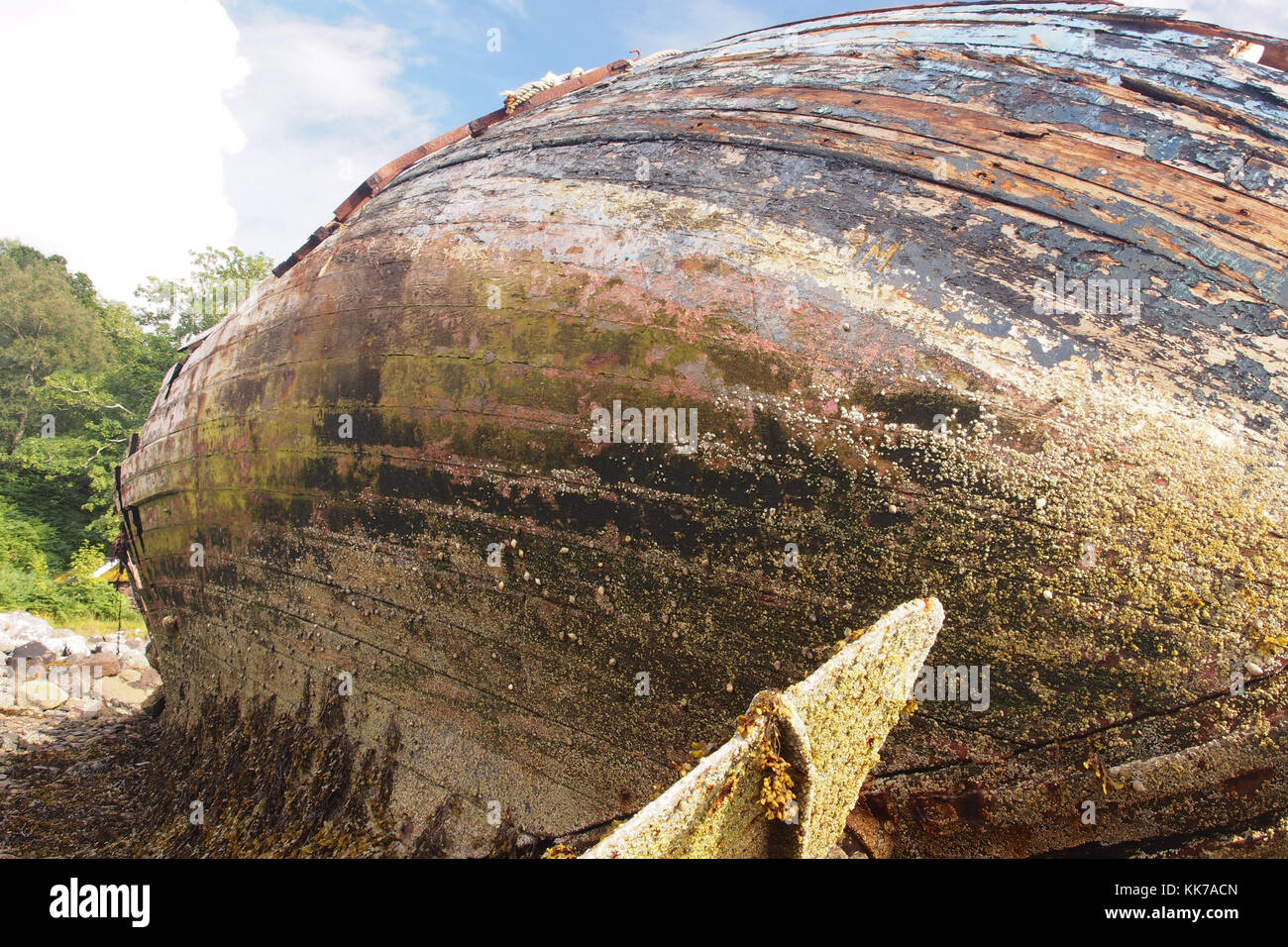 Shipwrecked ship on the beach at Lower Diabaig, Scotland Stock Photo ...