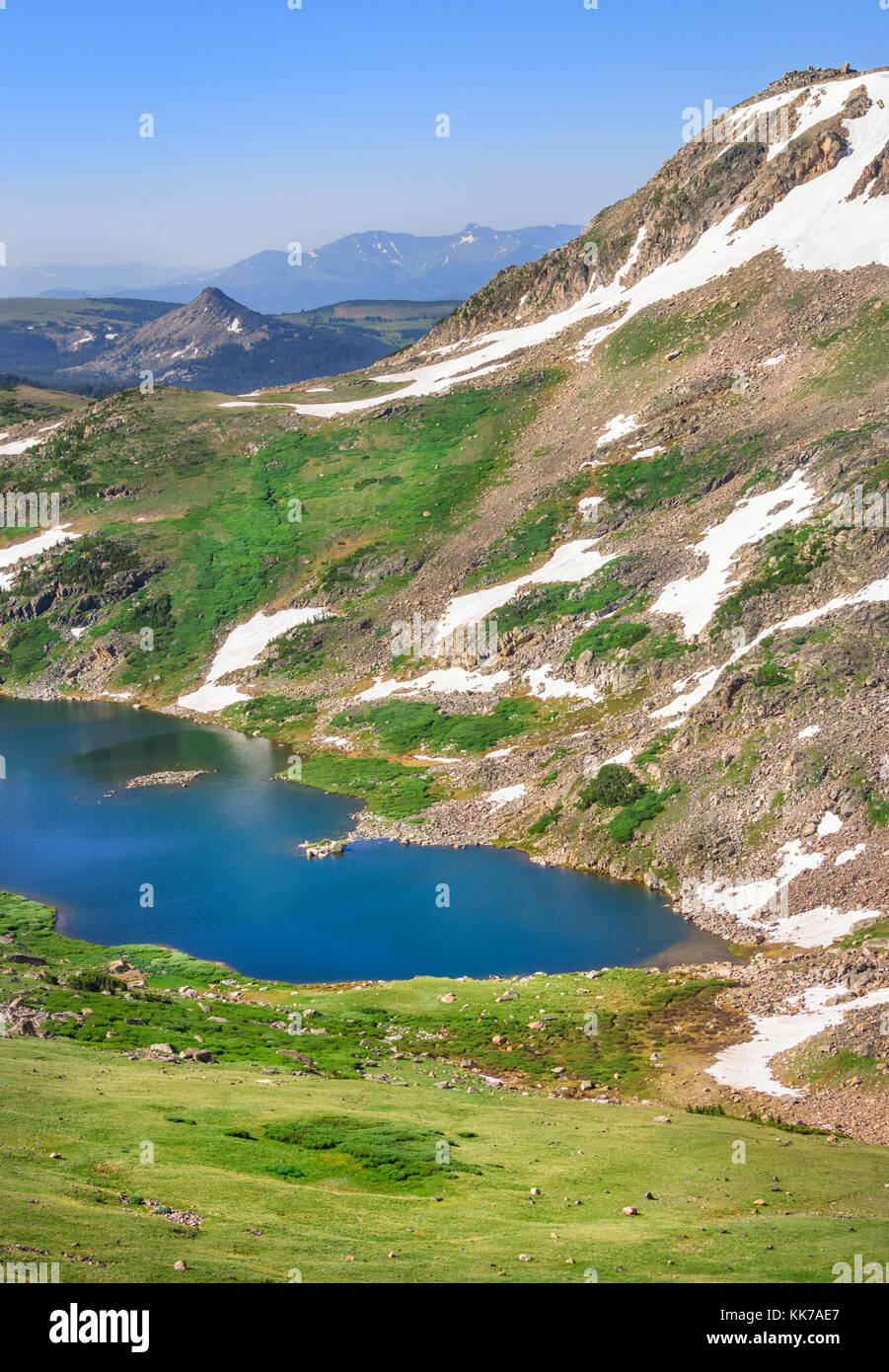 Gardner Lake, Beartooth Pass. Peaks of Beartooth Mountains, Shoshone ...