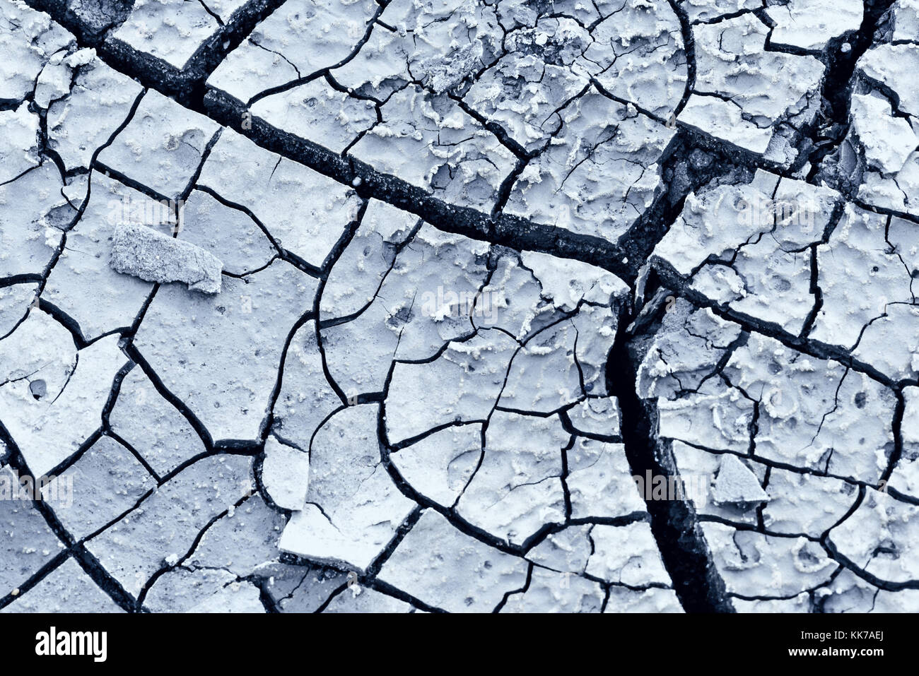 Cracked arid mud earth with large fissures and splits in the earth ...