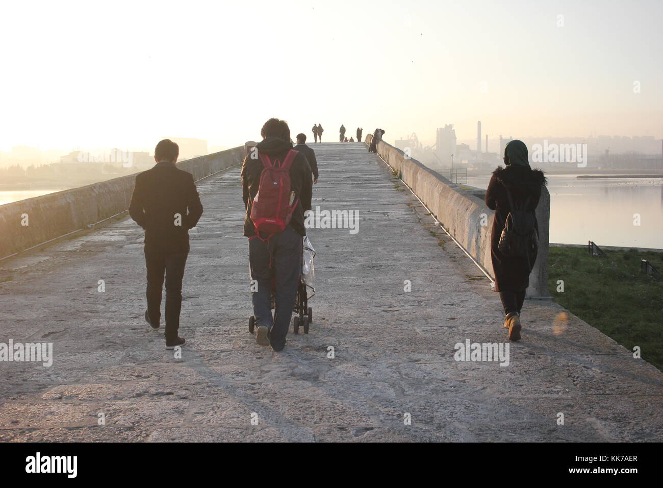 Walking on old stone bridge hi-res stock photography and images - Alamy