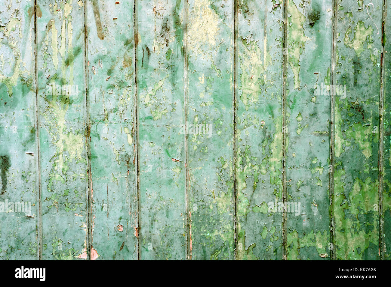 Vintage retro old green paint on flaking aged wood background with ...