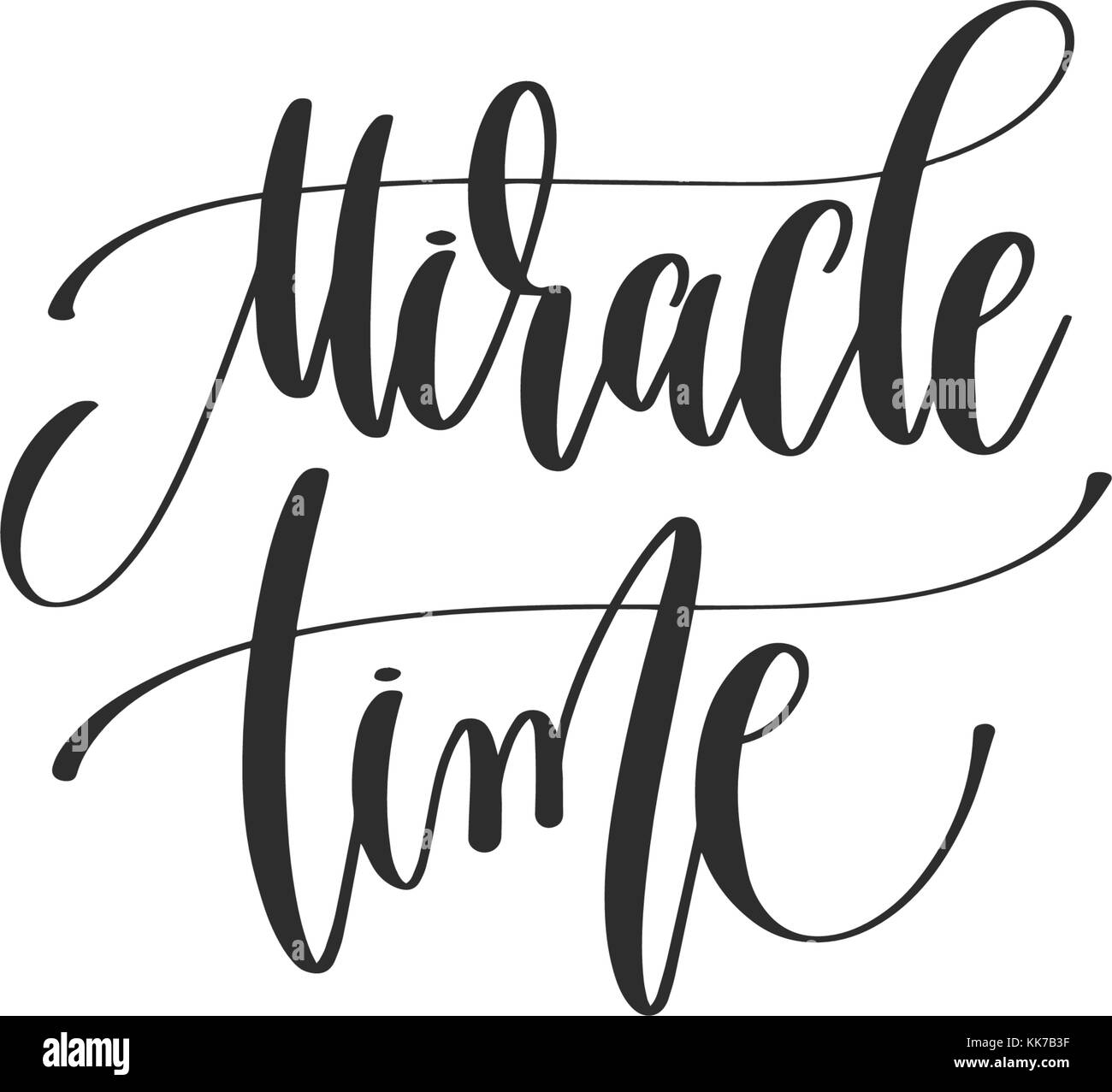 miracle time - hand lettering inscription to winter holiday desi Stock ...
