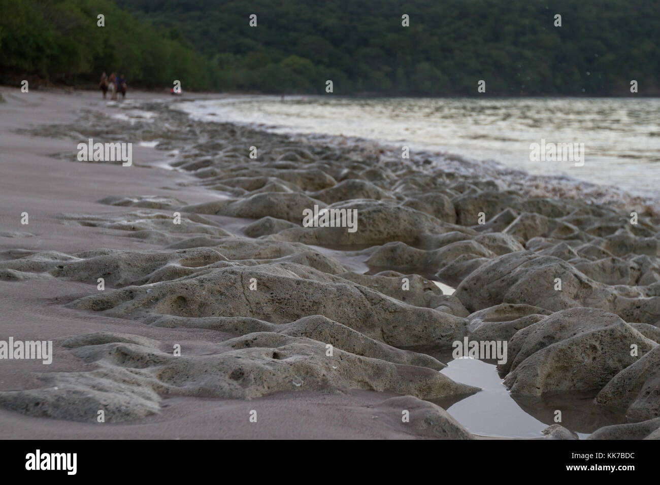 smooth rocky shoreline in Playa Conchal, Costa Rica Stock Photo - Alamy
