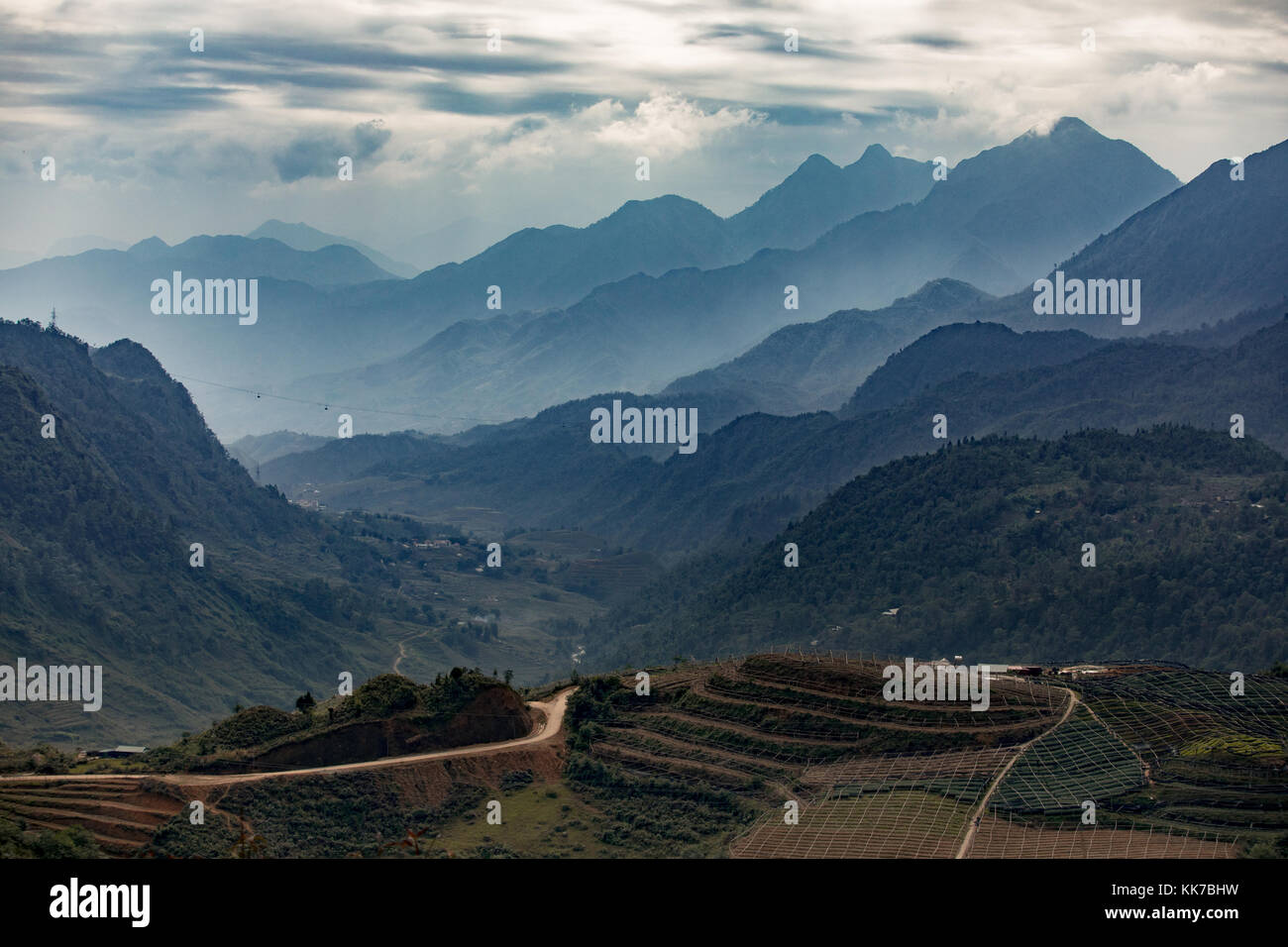 beautiful land scape of mountain range in sapa most popular traveling ...