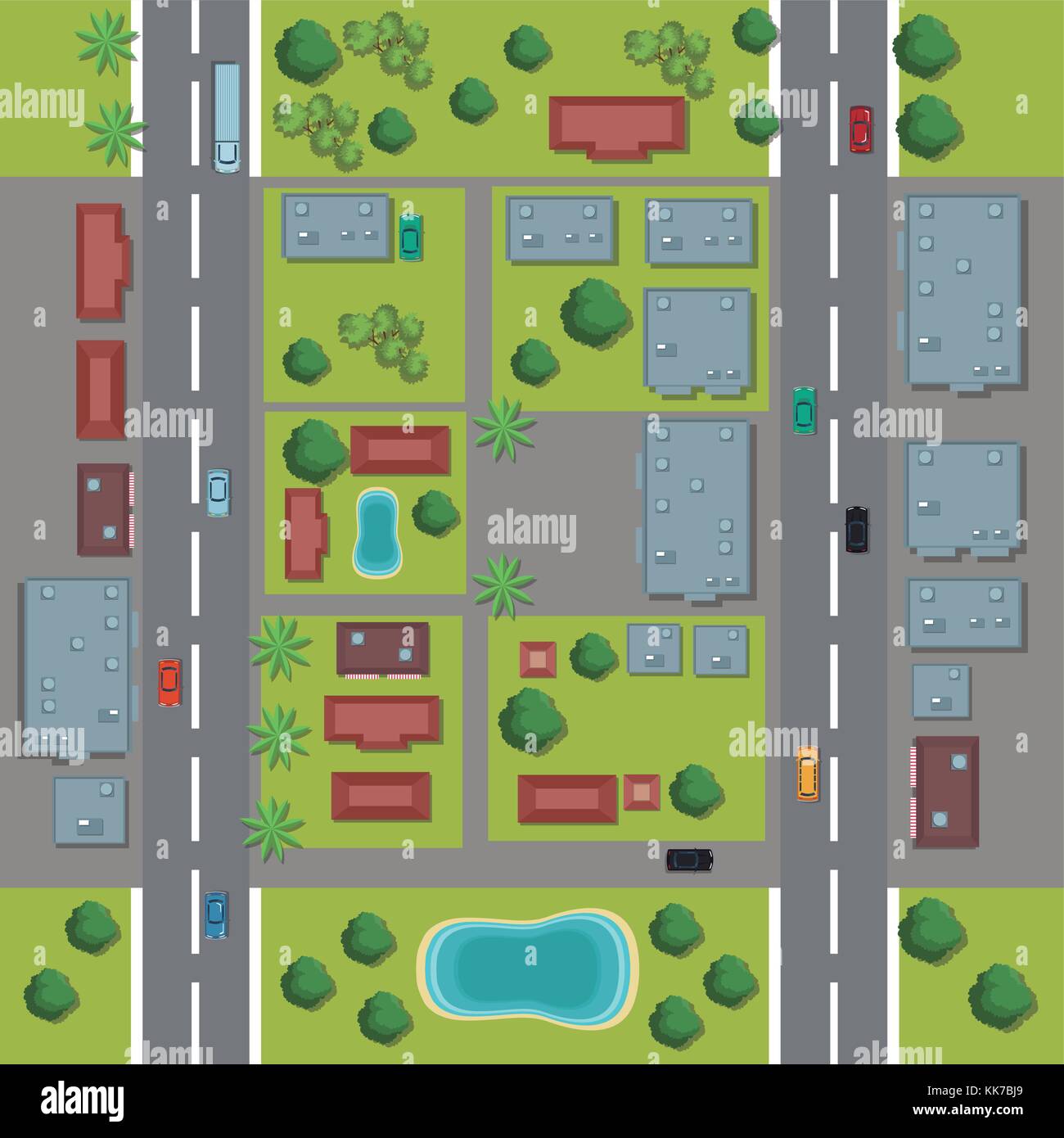 Urban top view cartoon Stock Vector Image & Art - Alamy