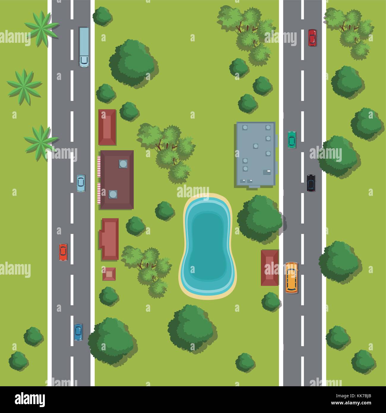 Urban top view cartoon Stock Vector Image & Art - Alamy