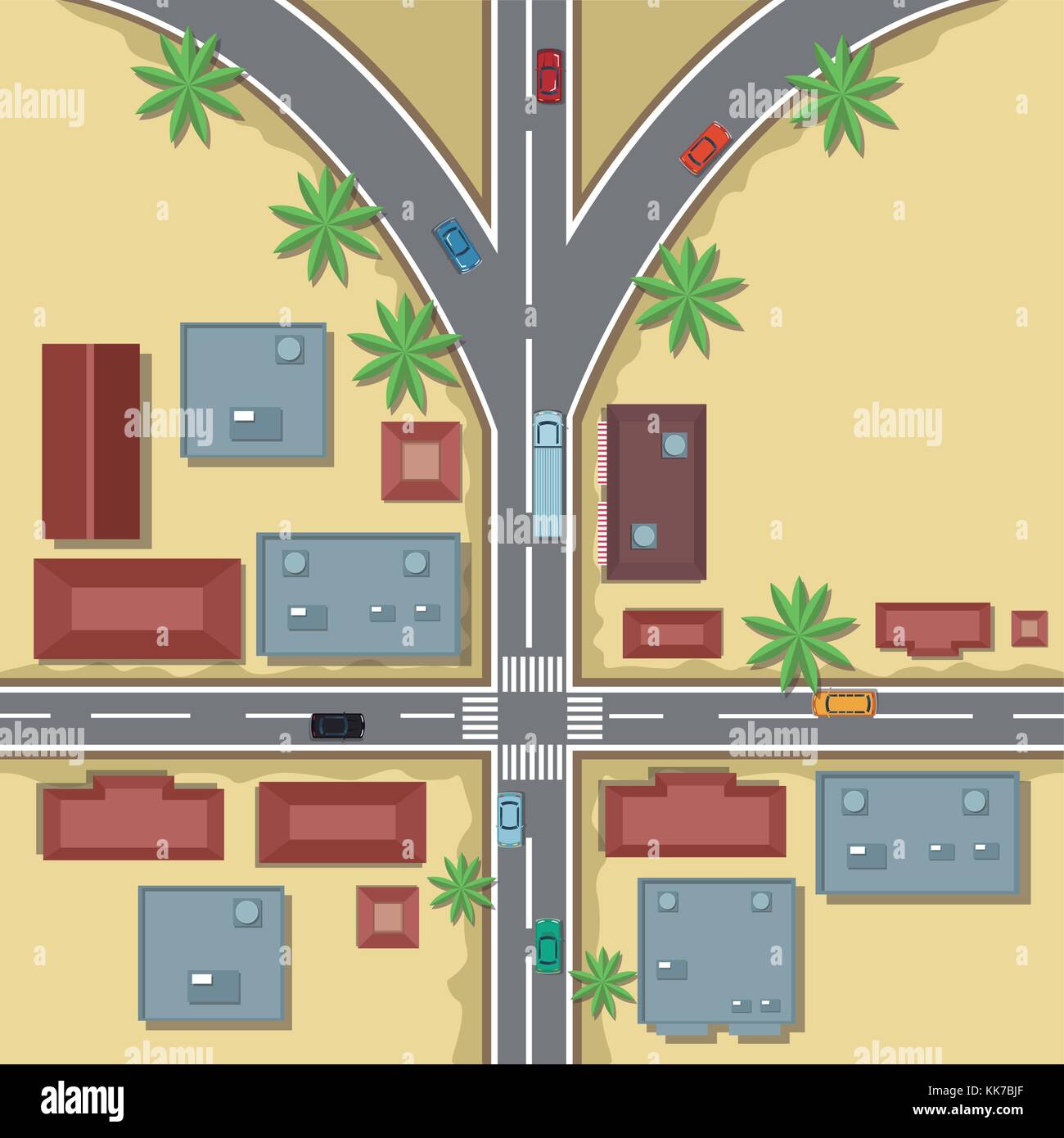 Urban top view cartoon Stock Vector Image & Art - Alamy