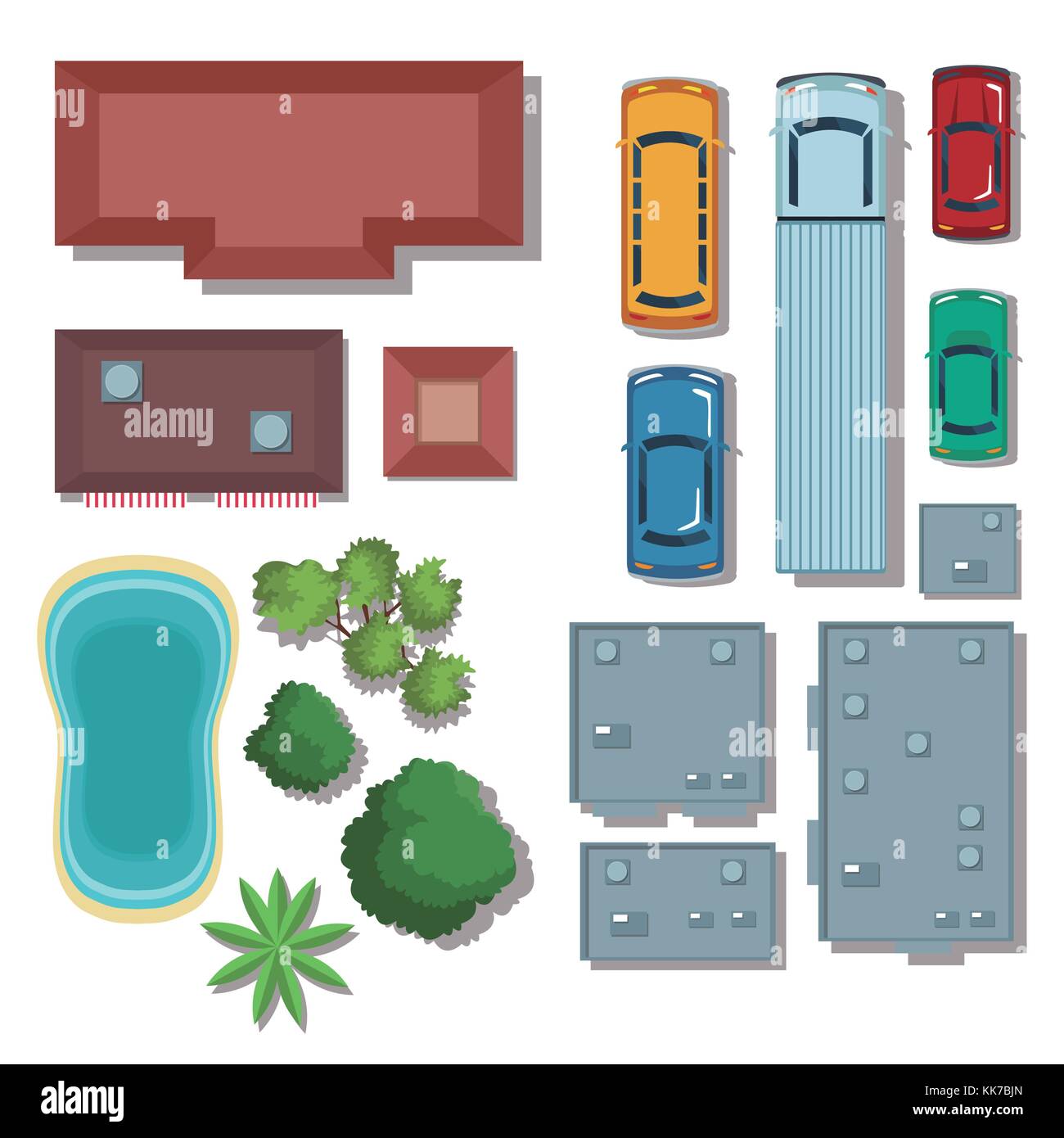Street elements map top Stock Vector Images - Alamy