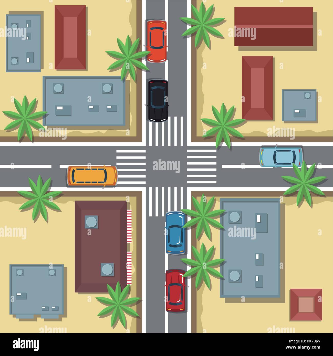 Urban top view cartoon Stock Vector Image & Art - Alamy