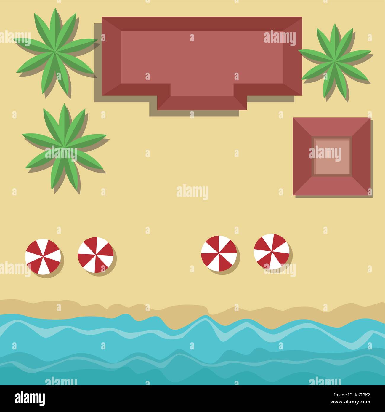 beach top view cartoon Stock Vector Image & Art - Alamy