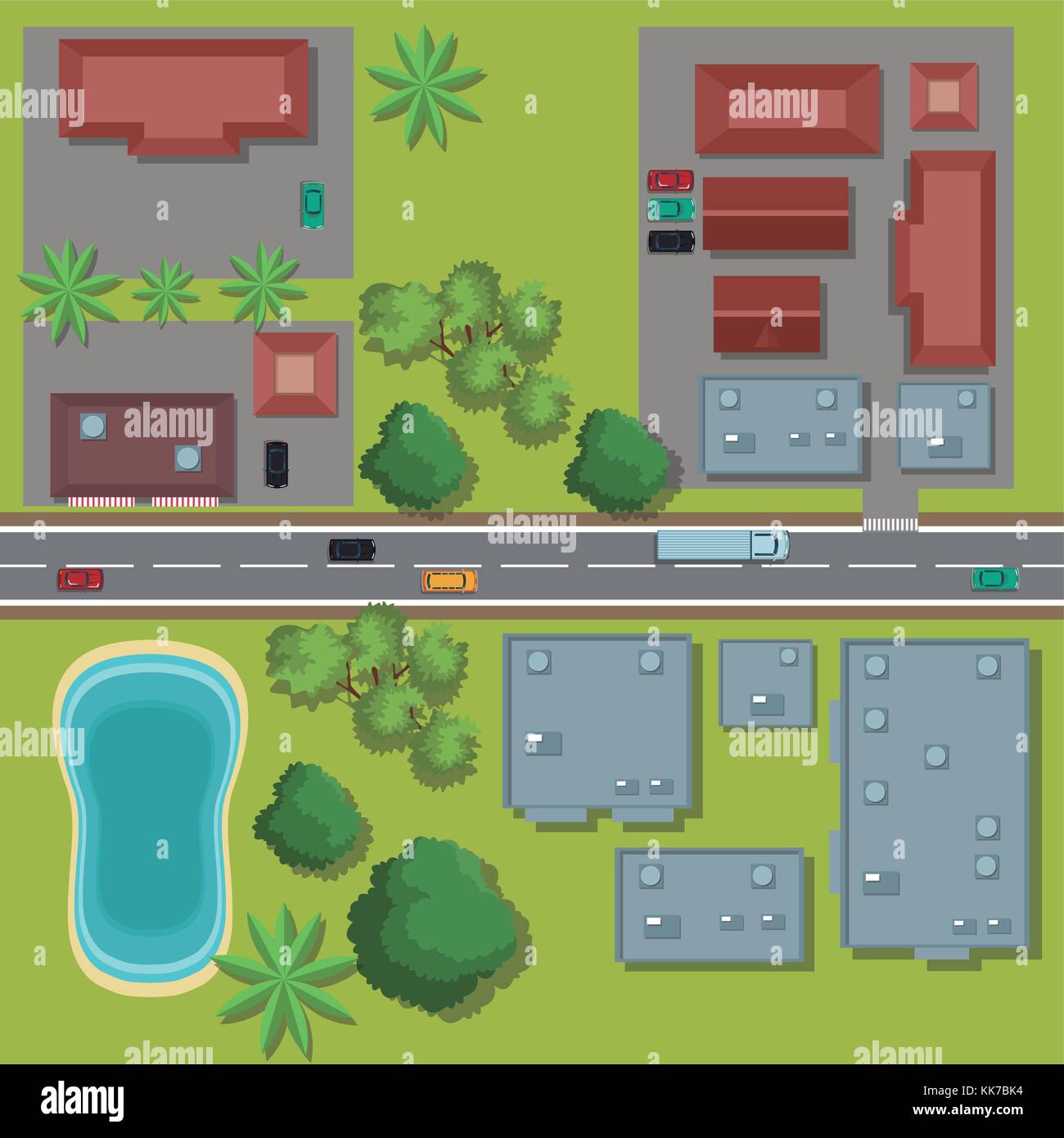 Urban top view cartoon Stock Vector Image & Art - Alamy