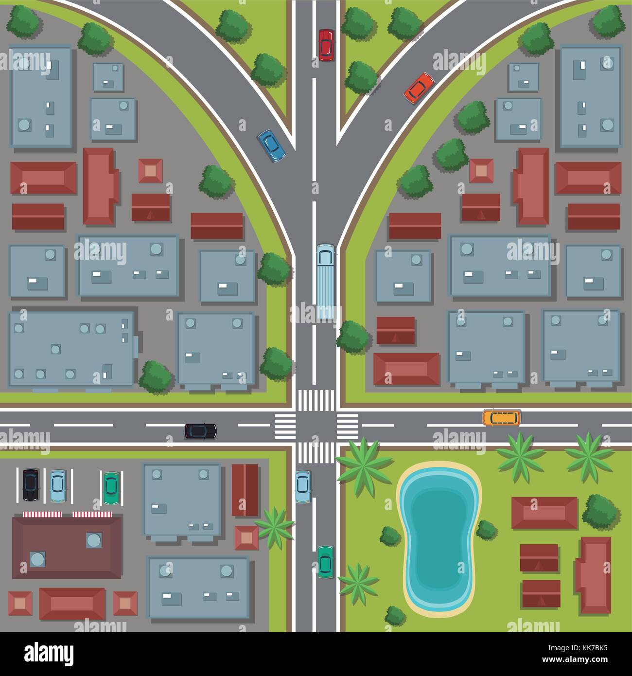 Urban top view cartoon Stock Vector Image & Art - Alamy