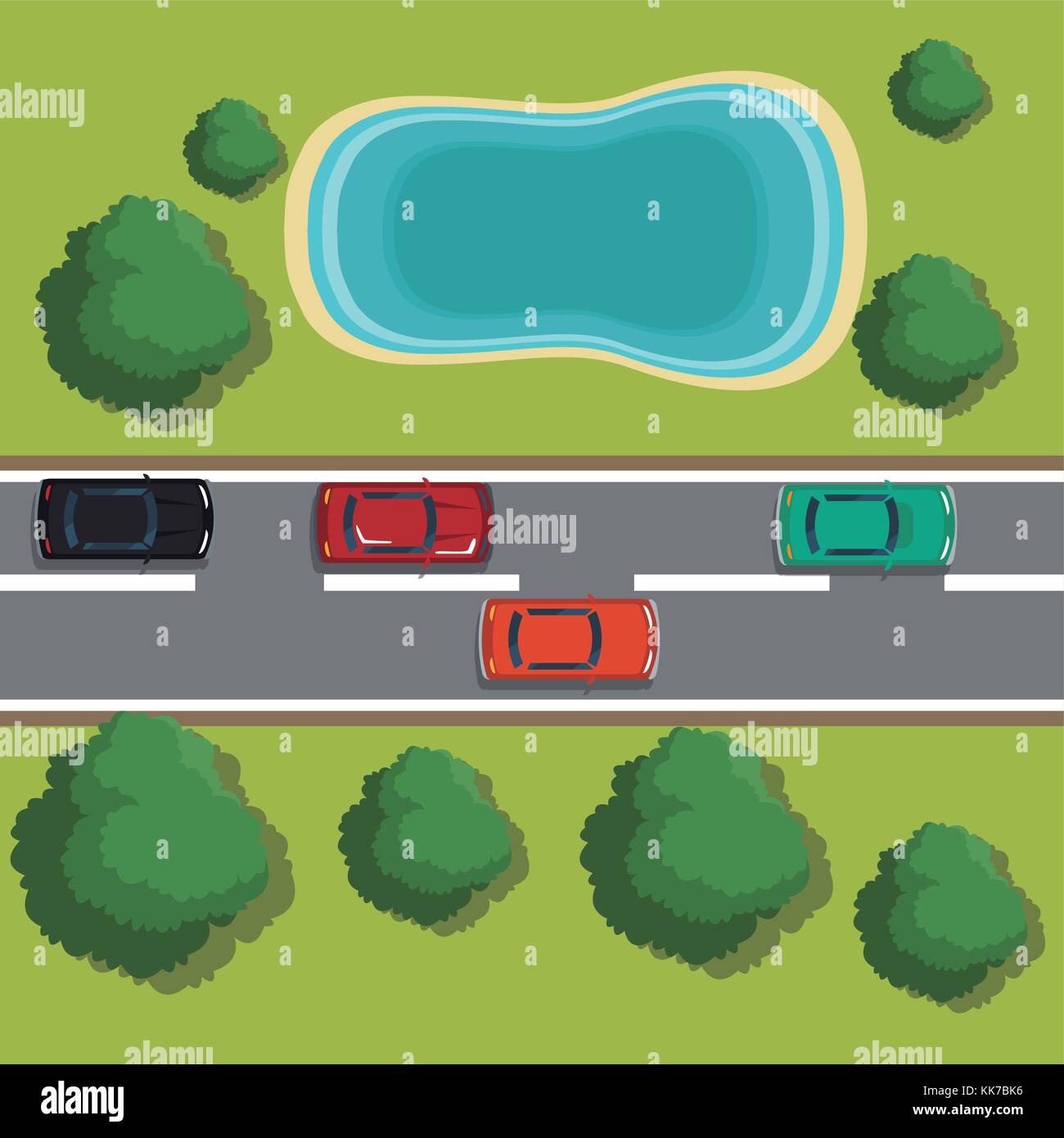 Highways top view cartoon Stock Vector Image & Art - Alamy