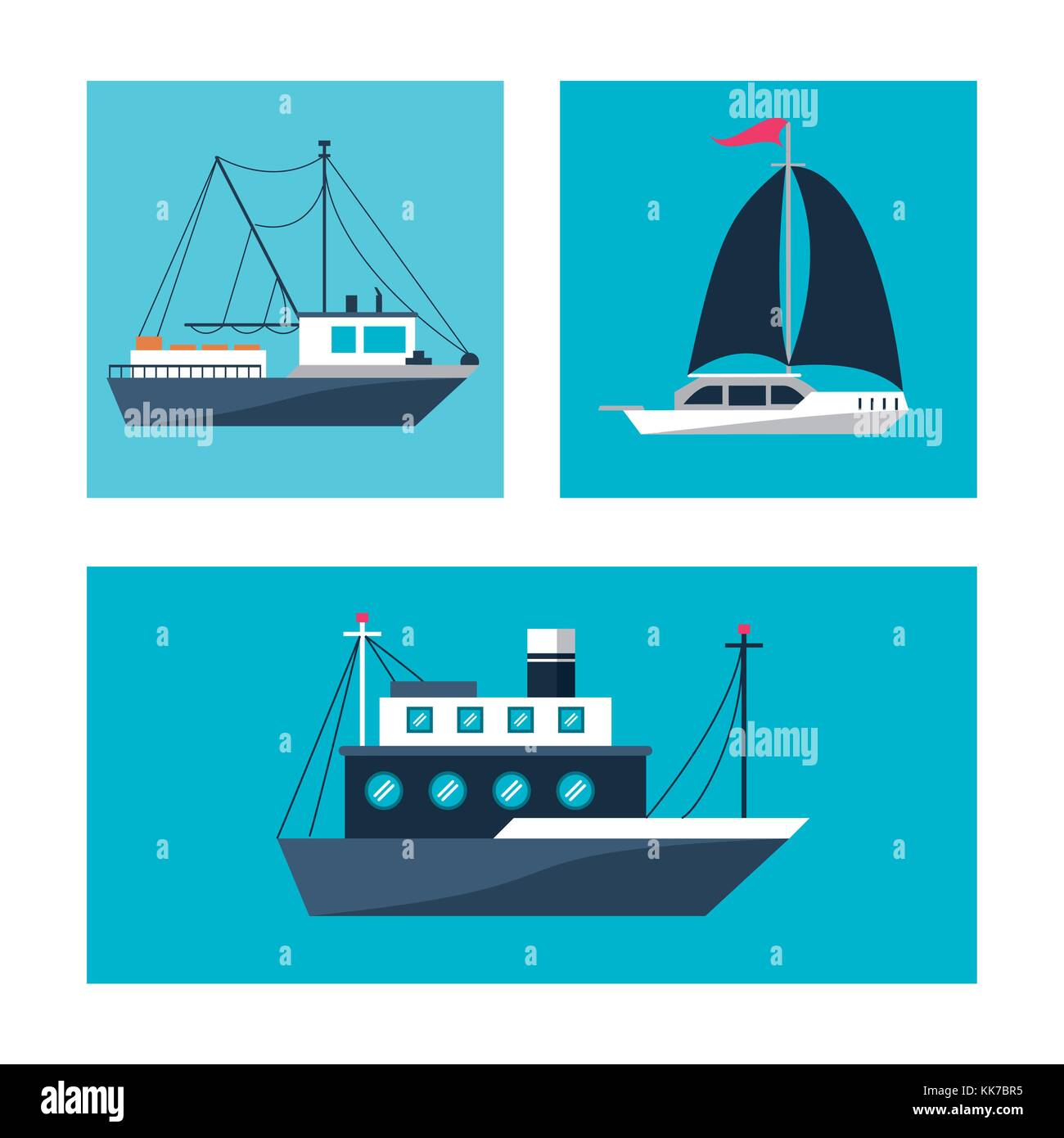 Ships icons set Stock Vector Image & Art - Alamy