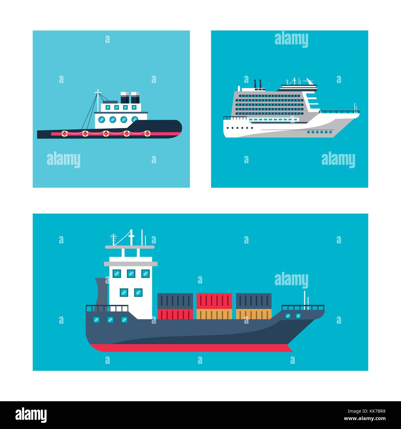 Ships icons set Stock Vector Image & Art - Alamy