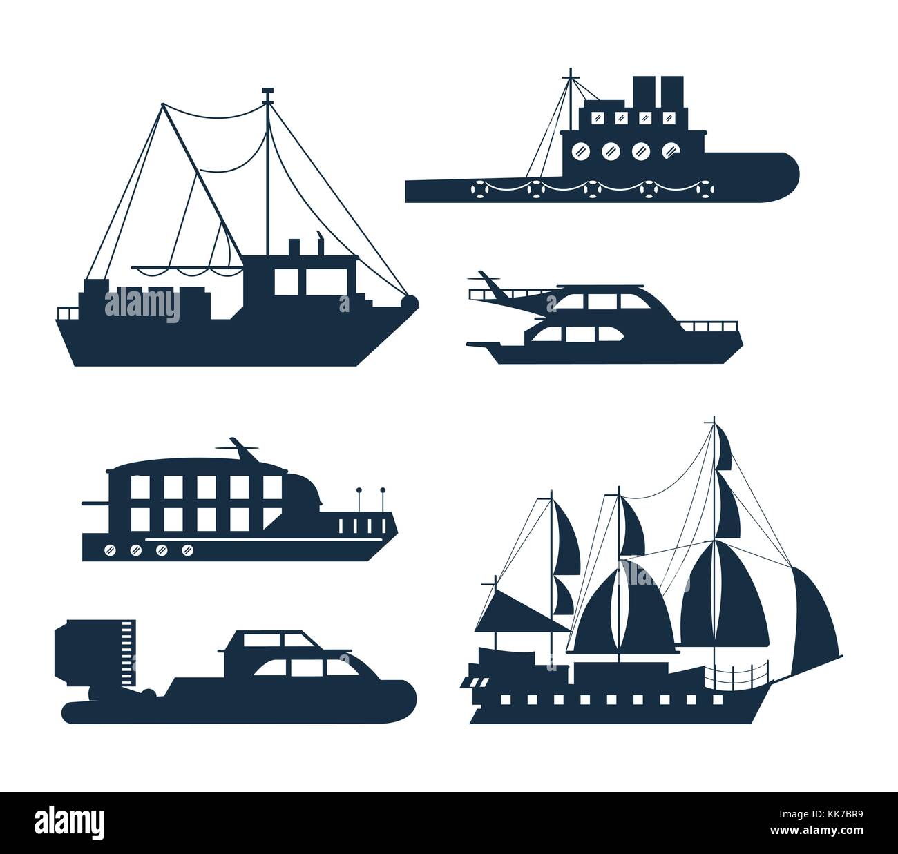 Ships icons set Stock Vector Image & Art - Alamy
