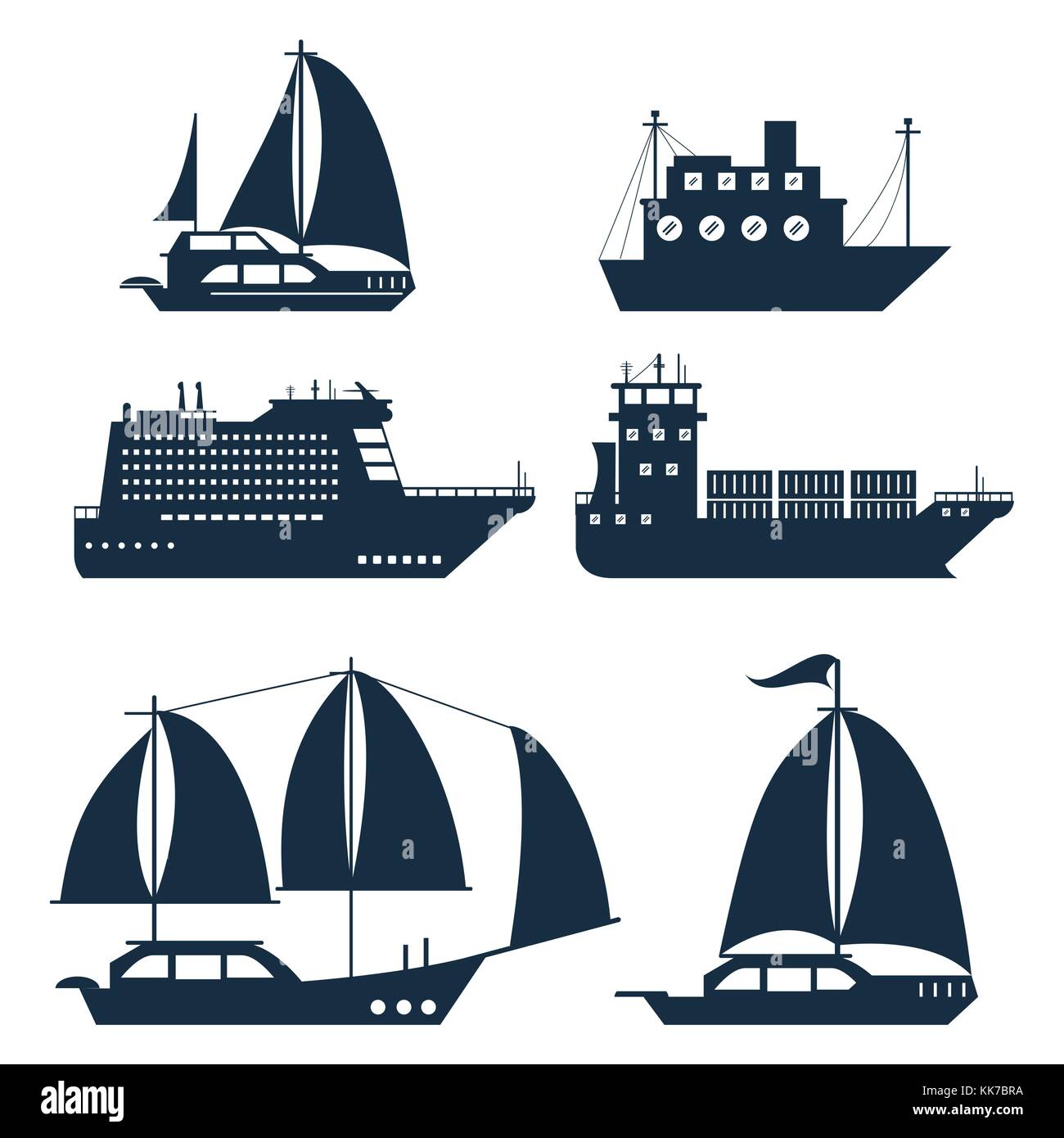 Ships icons set Stock Vector Image & Art - Alamy