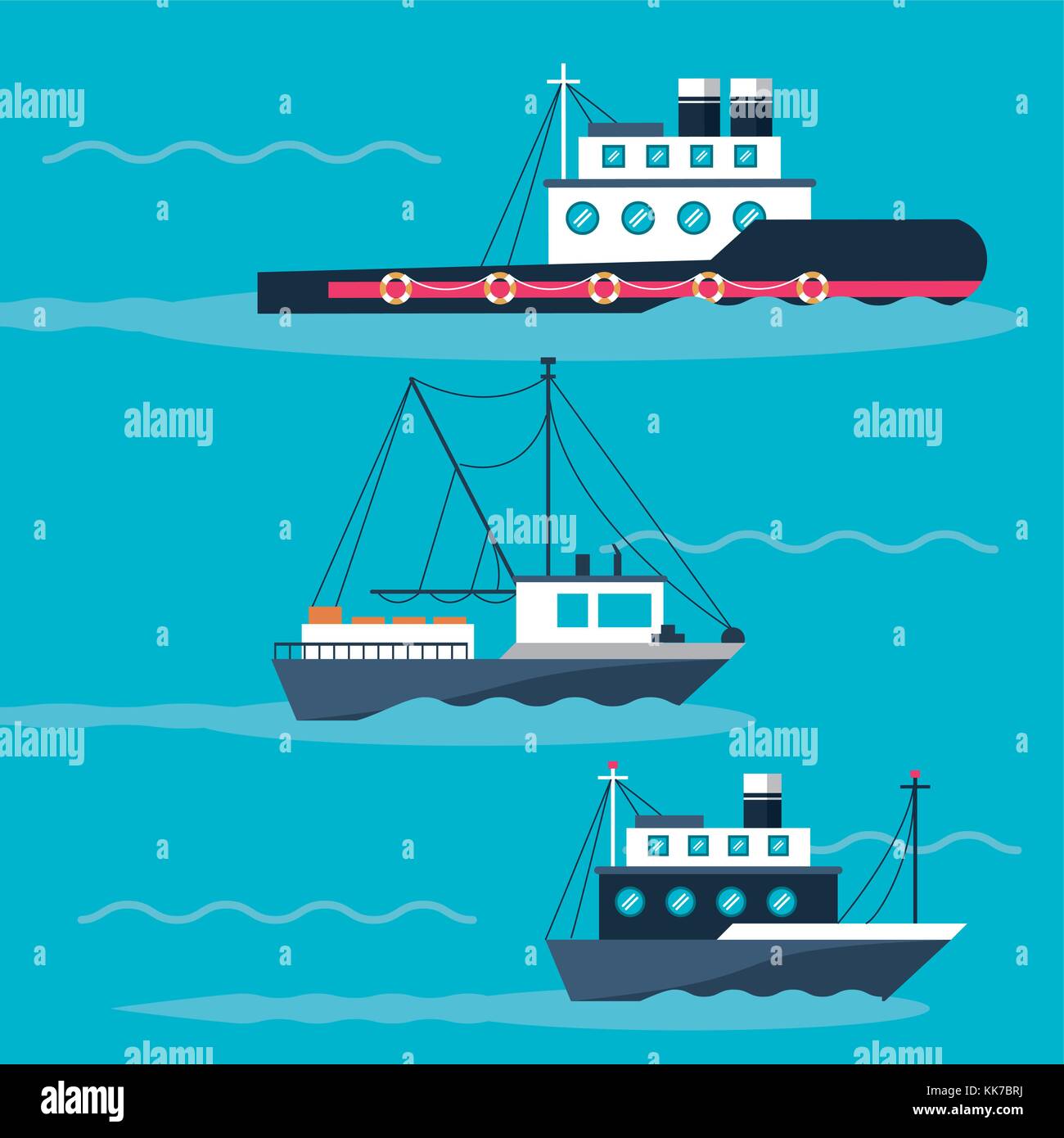 Ships at sea Stock Vector Image & Art - Alamy