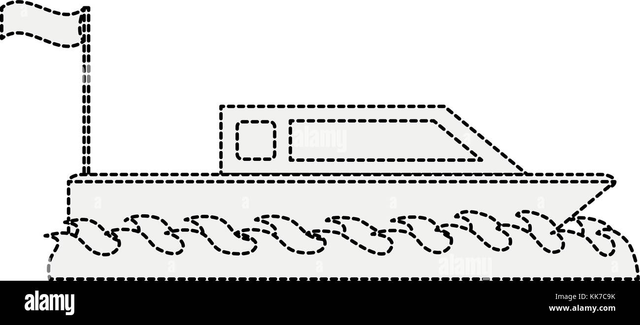 Small white boat on lake Stock Vector Images - Alamy