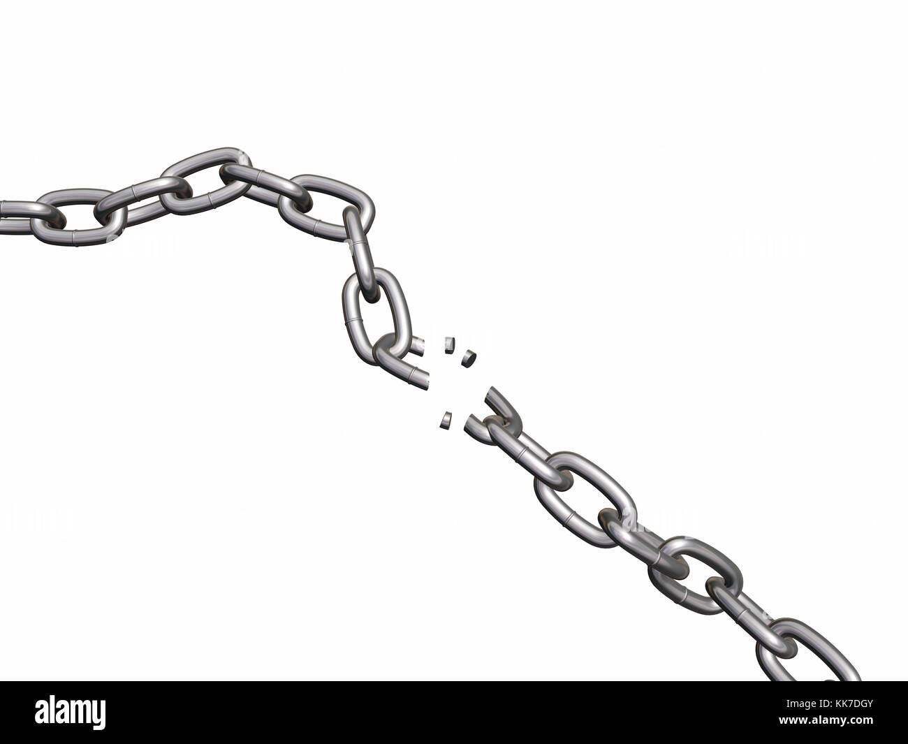 3D render of a chain breaking Stock Photo - Alamy