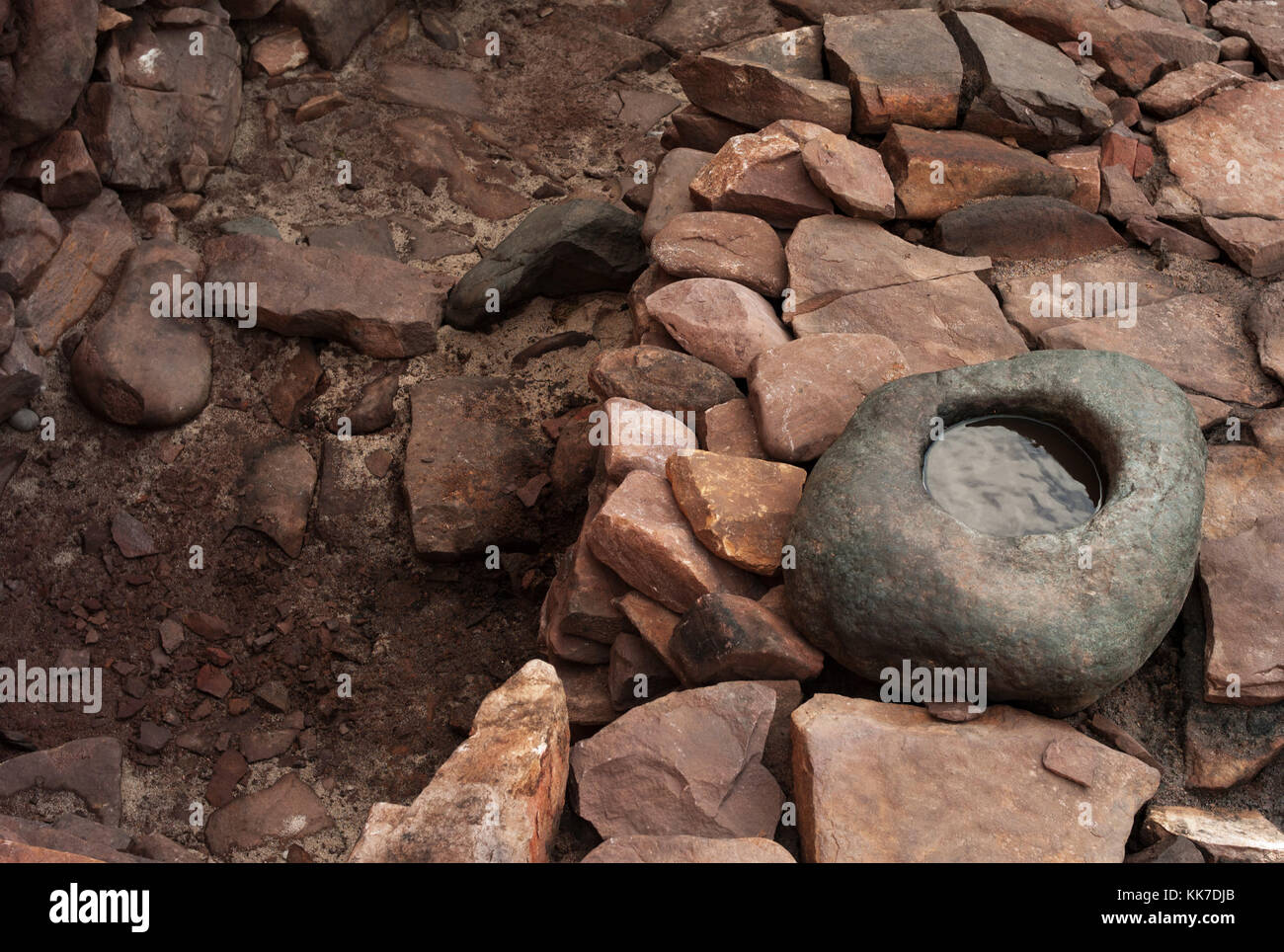 Stone vessel in Clachtoll broch, Assynt, Scotland Stock Photo - Alamy