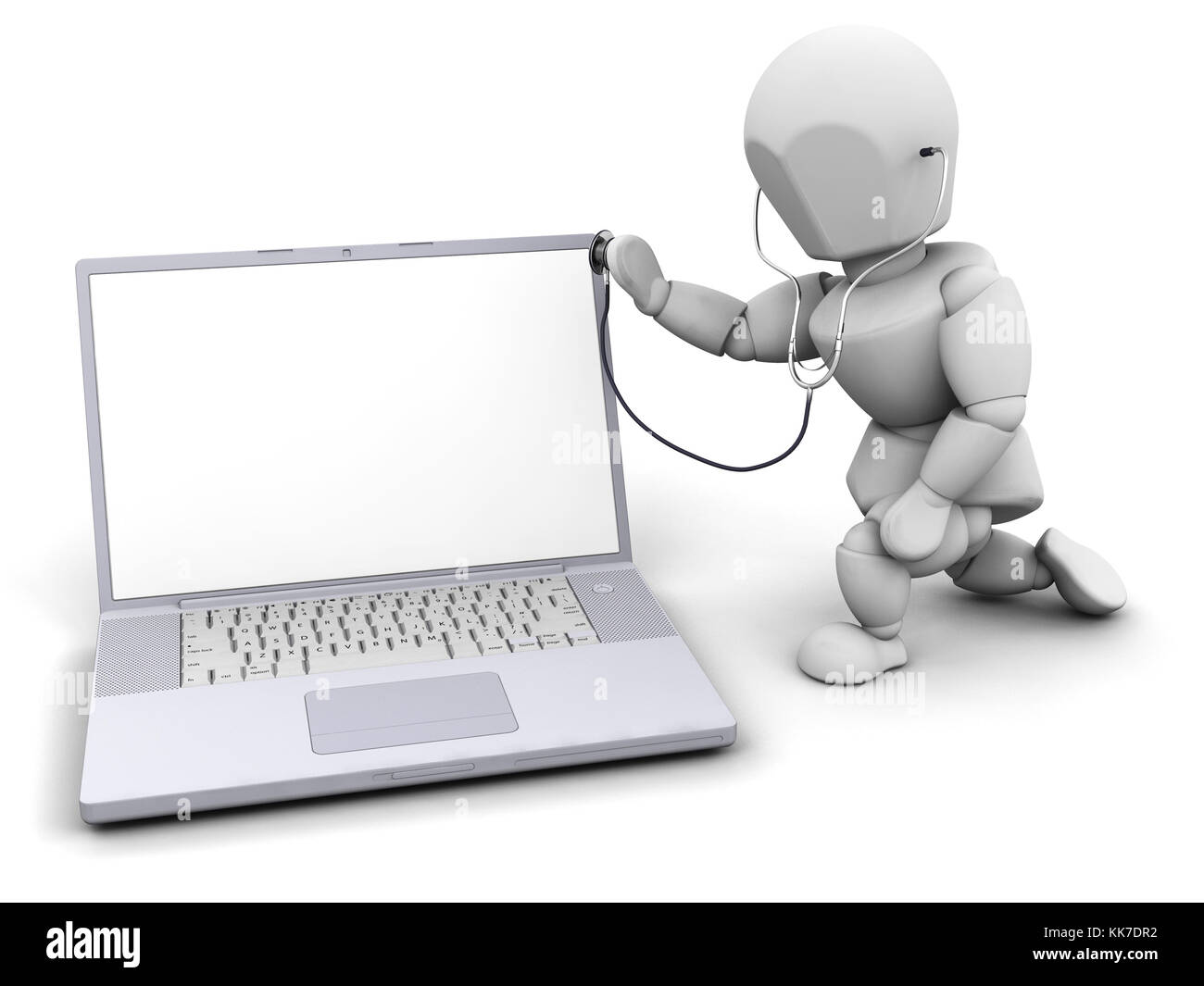 3D render of someone checking a computer Stock Photo - Alamy