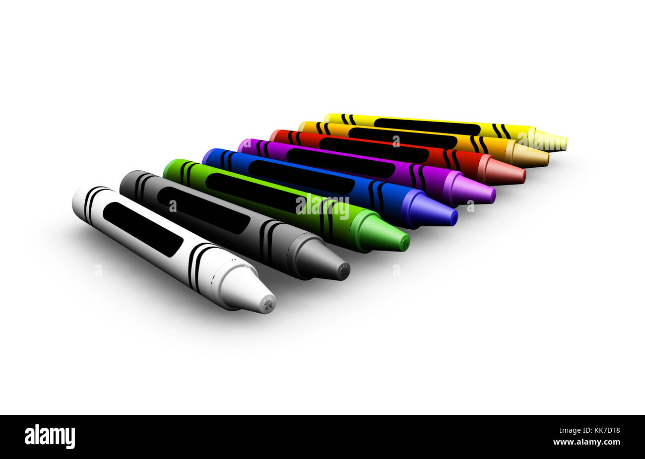 3D render of crayons Stock Photo - Alamy